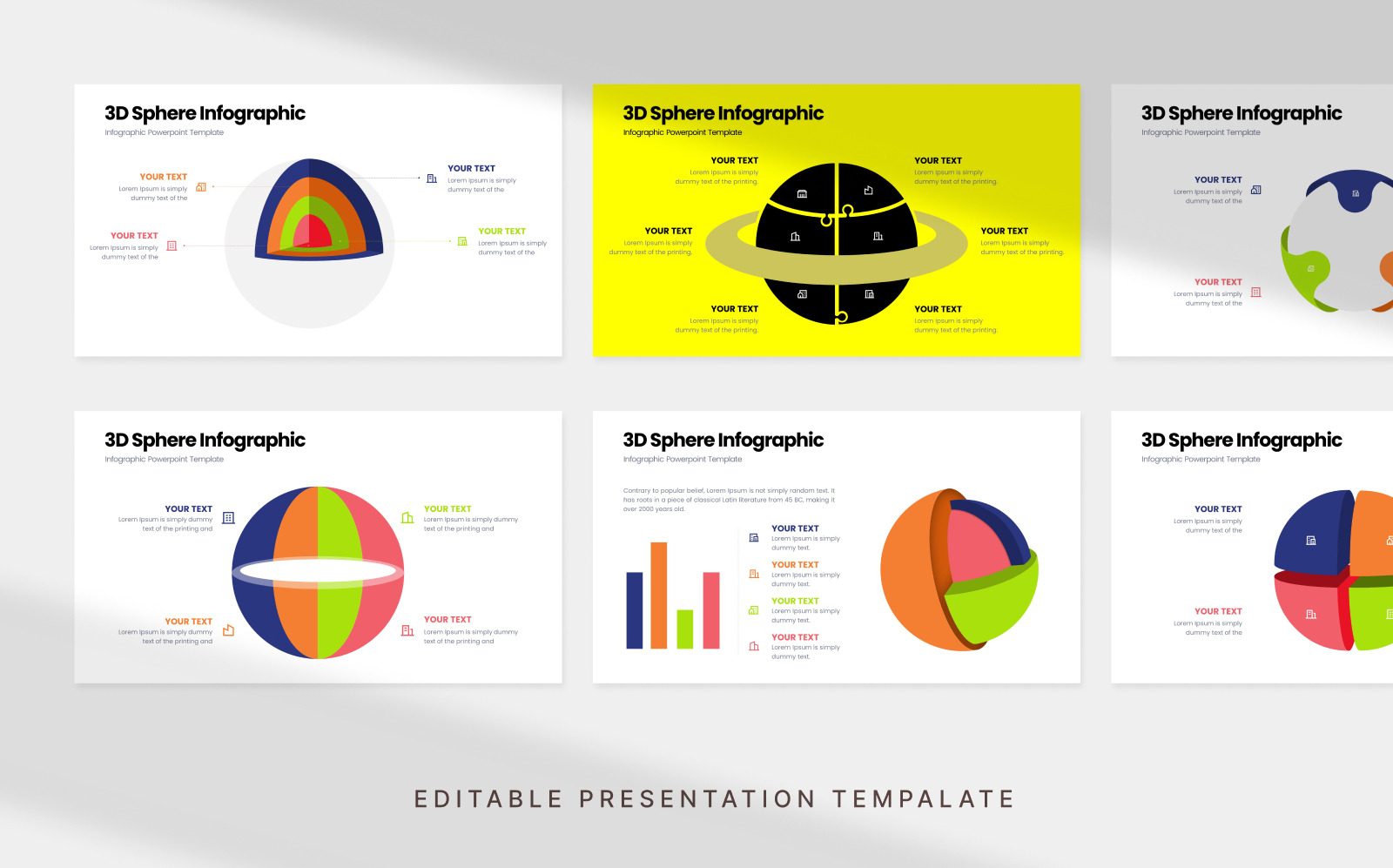 3D Sphere Infographic Presentation Template - TemplateMonster