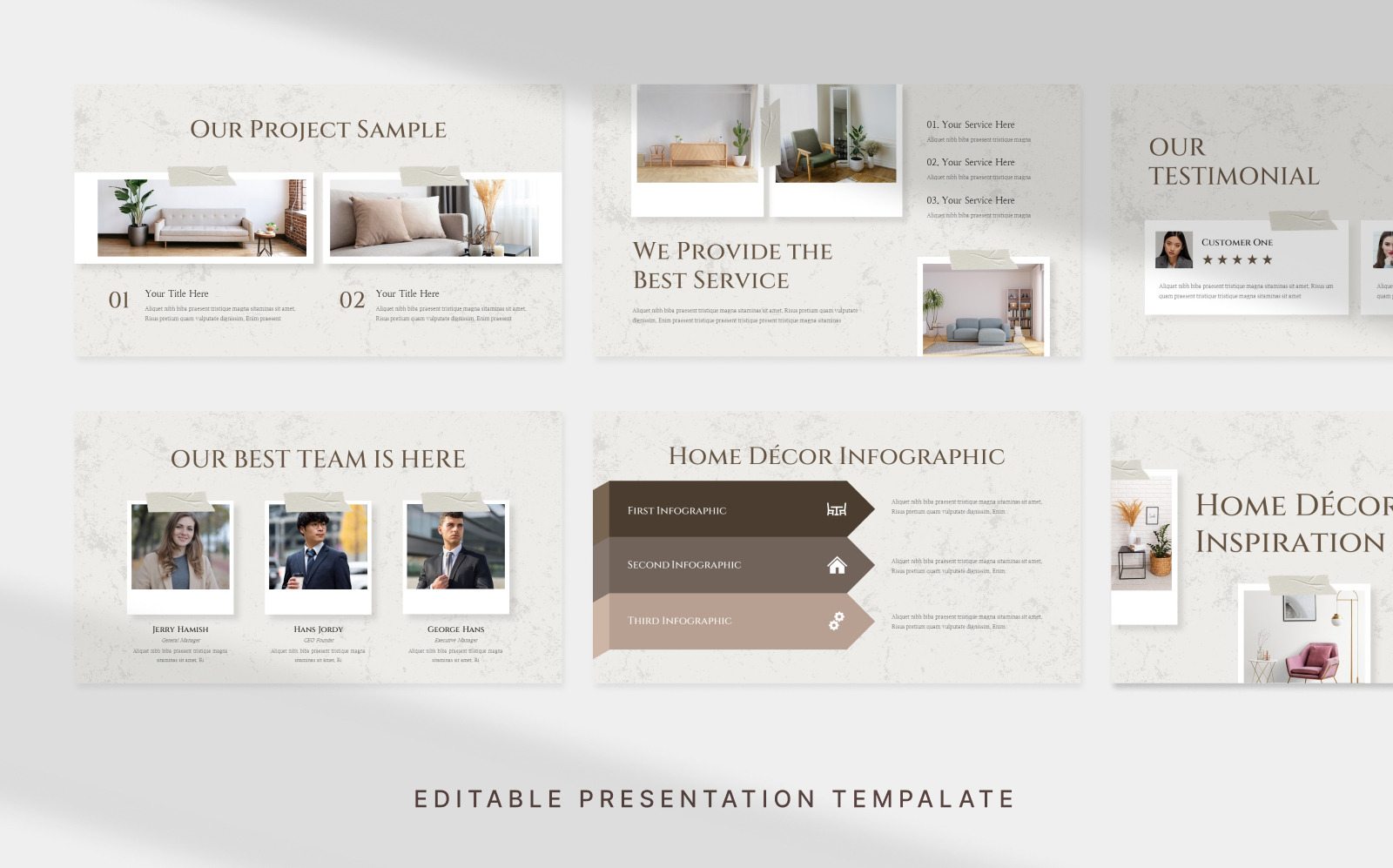 Minimalist Home Decor PowerPoint Template - TemplateMonster