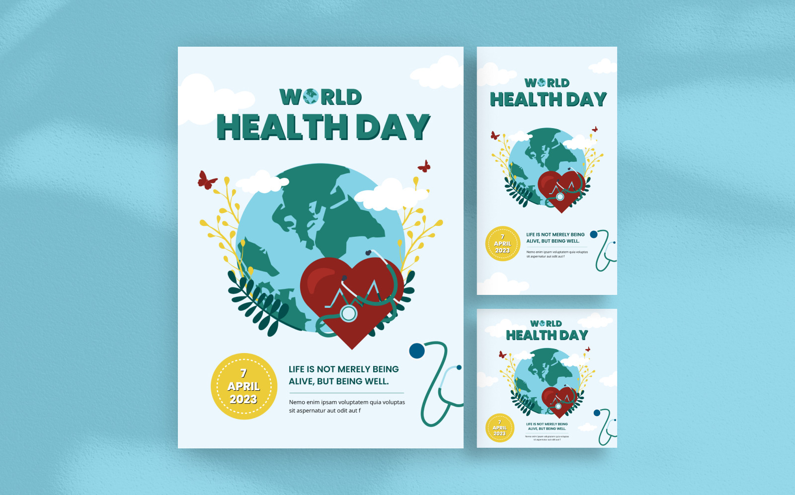 Illustrative World Health Day Flyer Template