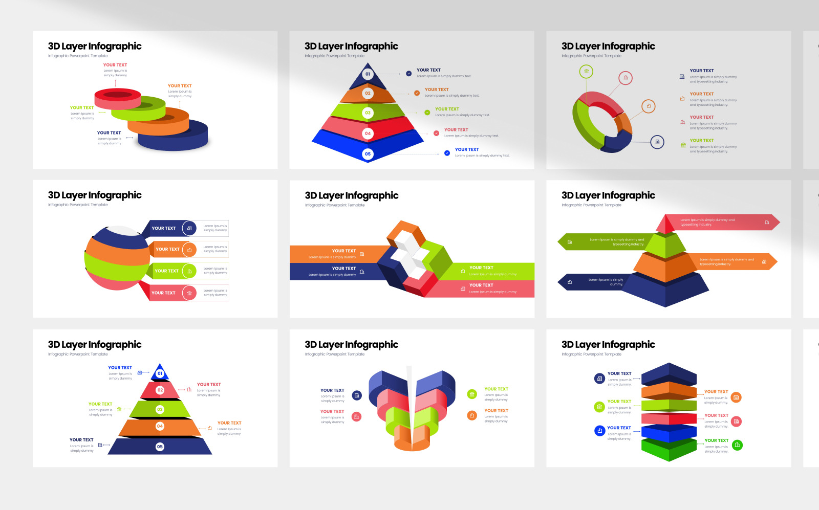 3D Layer Infographic Presentation Template - TemplateMonster