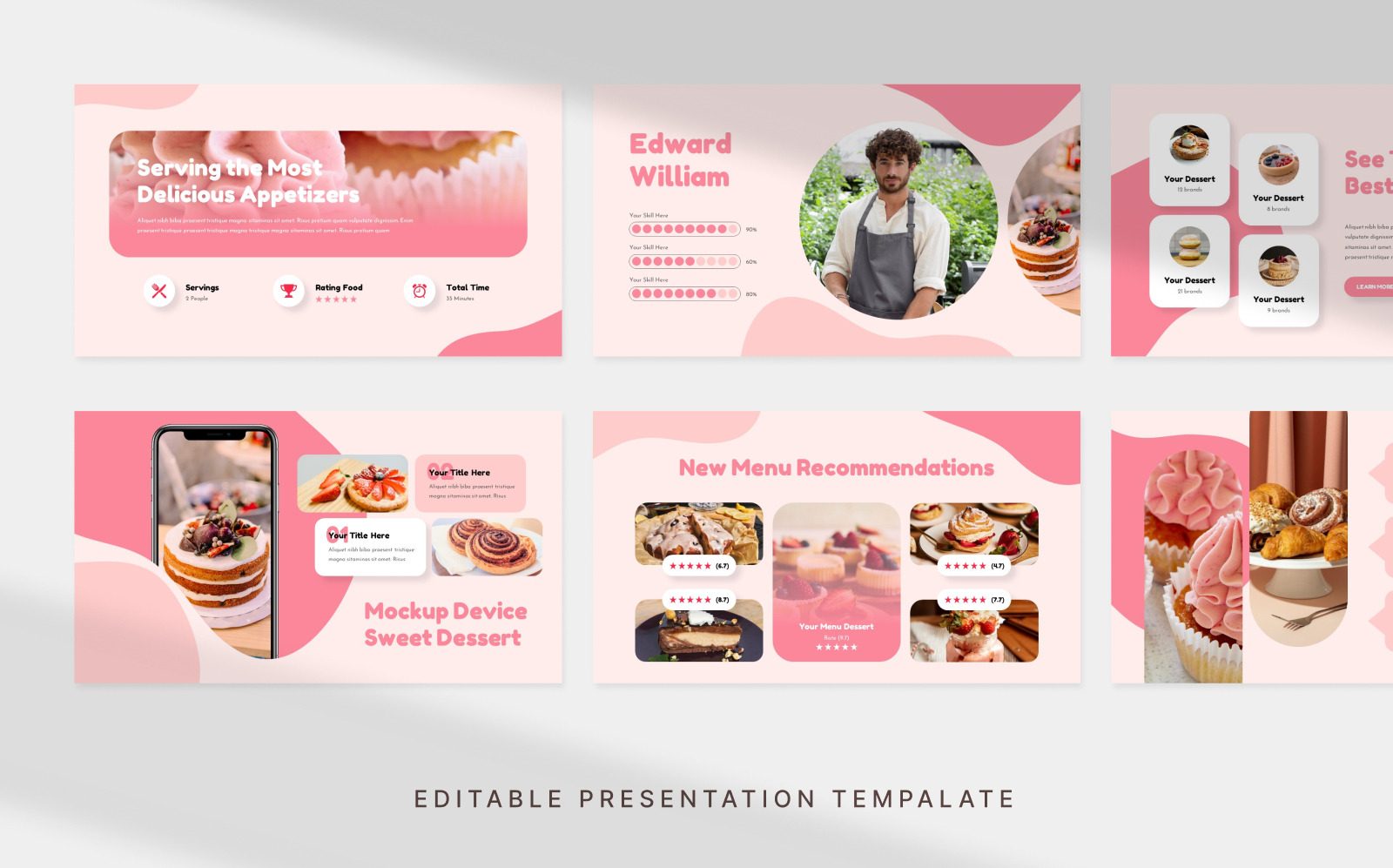 Sweet Dessert PowerPoint Template #376017 - TemplateMonster