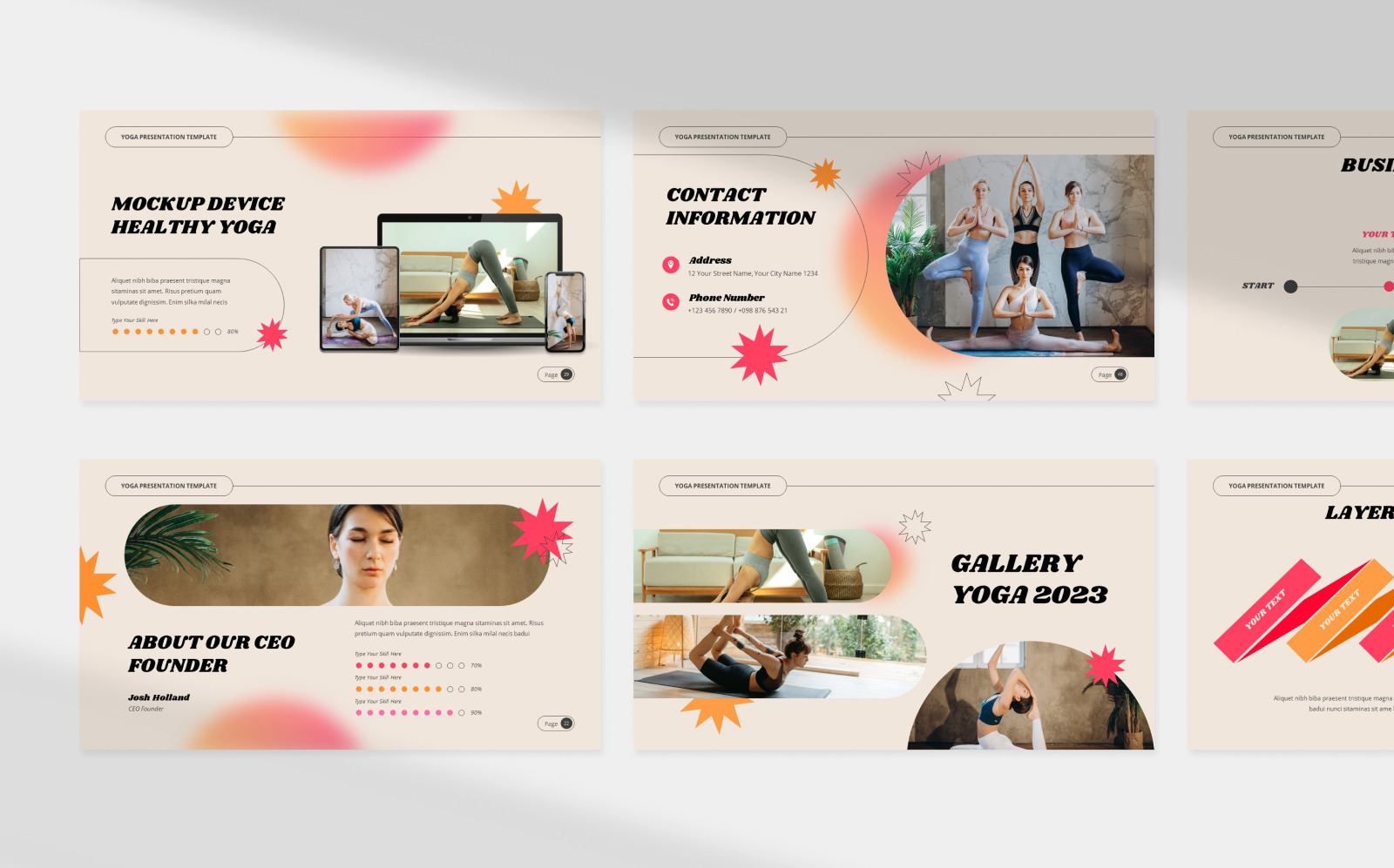 Retro Yoga Class Presentation Template - TemplateMonster
