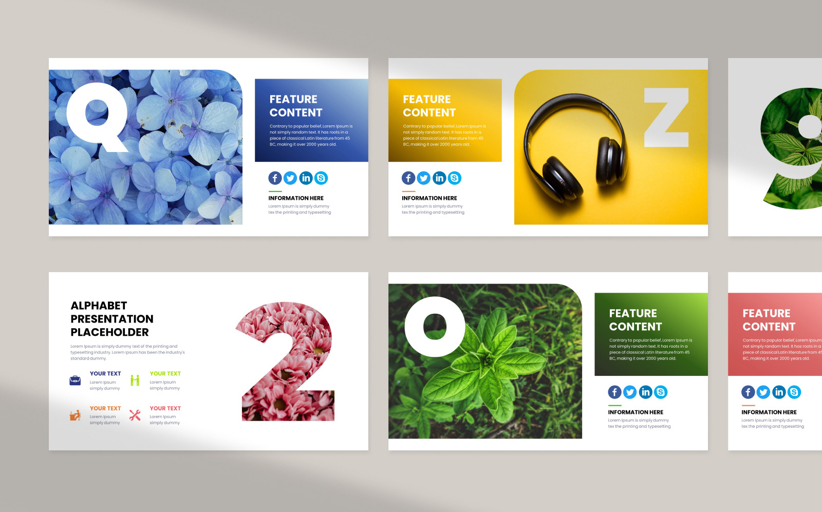 Alphabet Placeholder Infographic PowerPoint Template