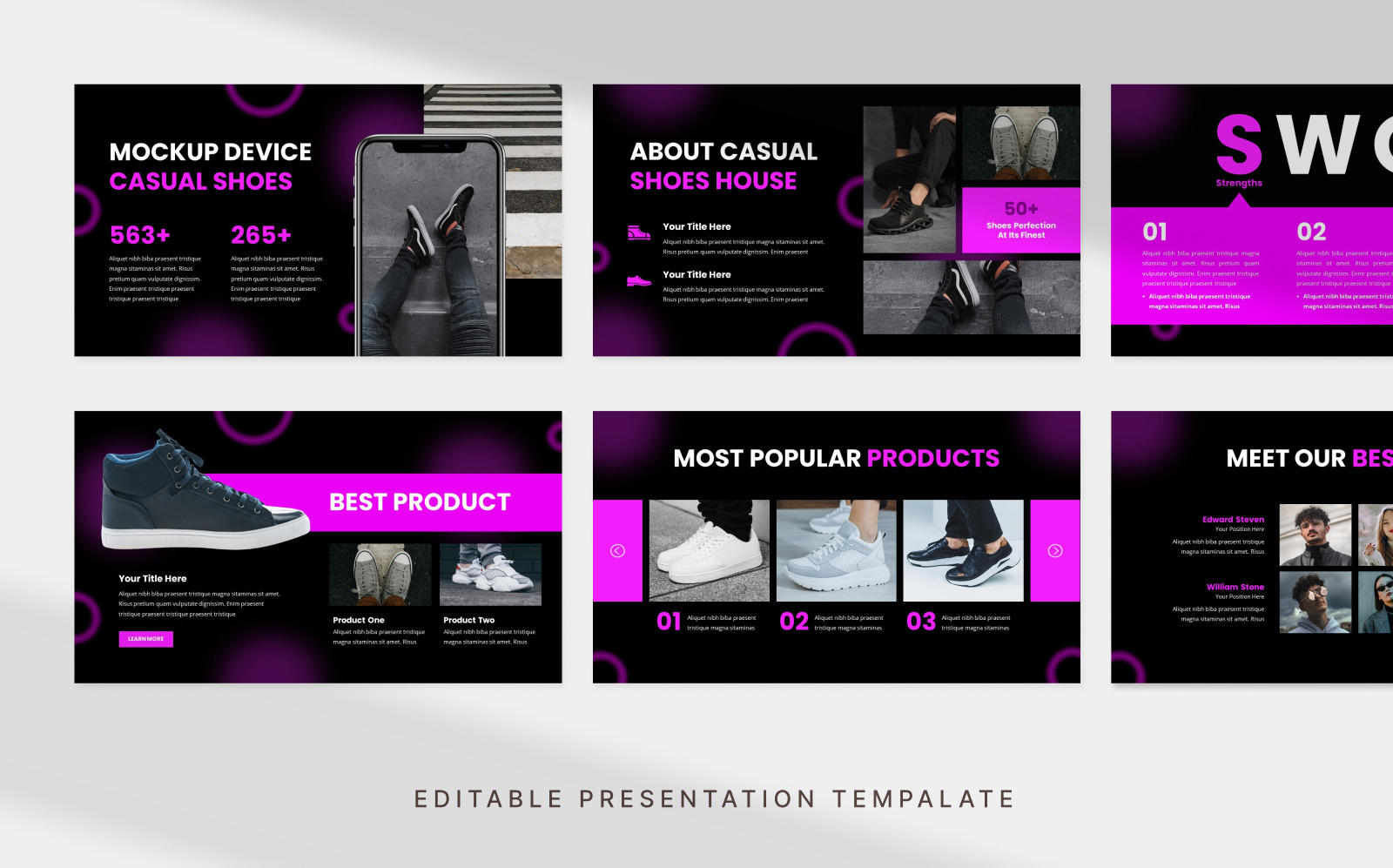 Casual Shoes Brand PowerPoint Template - TemplateMonster