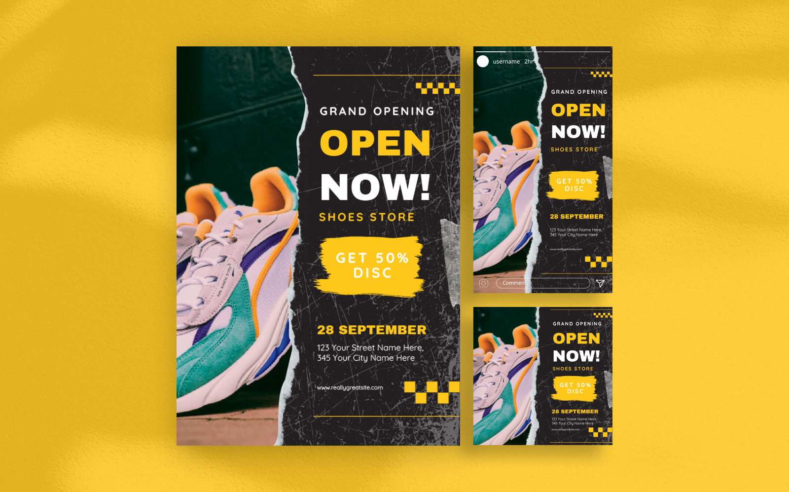 Shoes Store Grand Opening Flyer Template - TemplateMonster