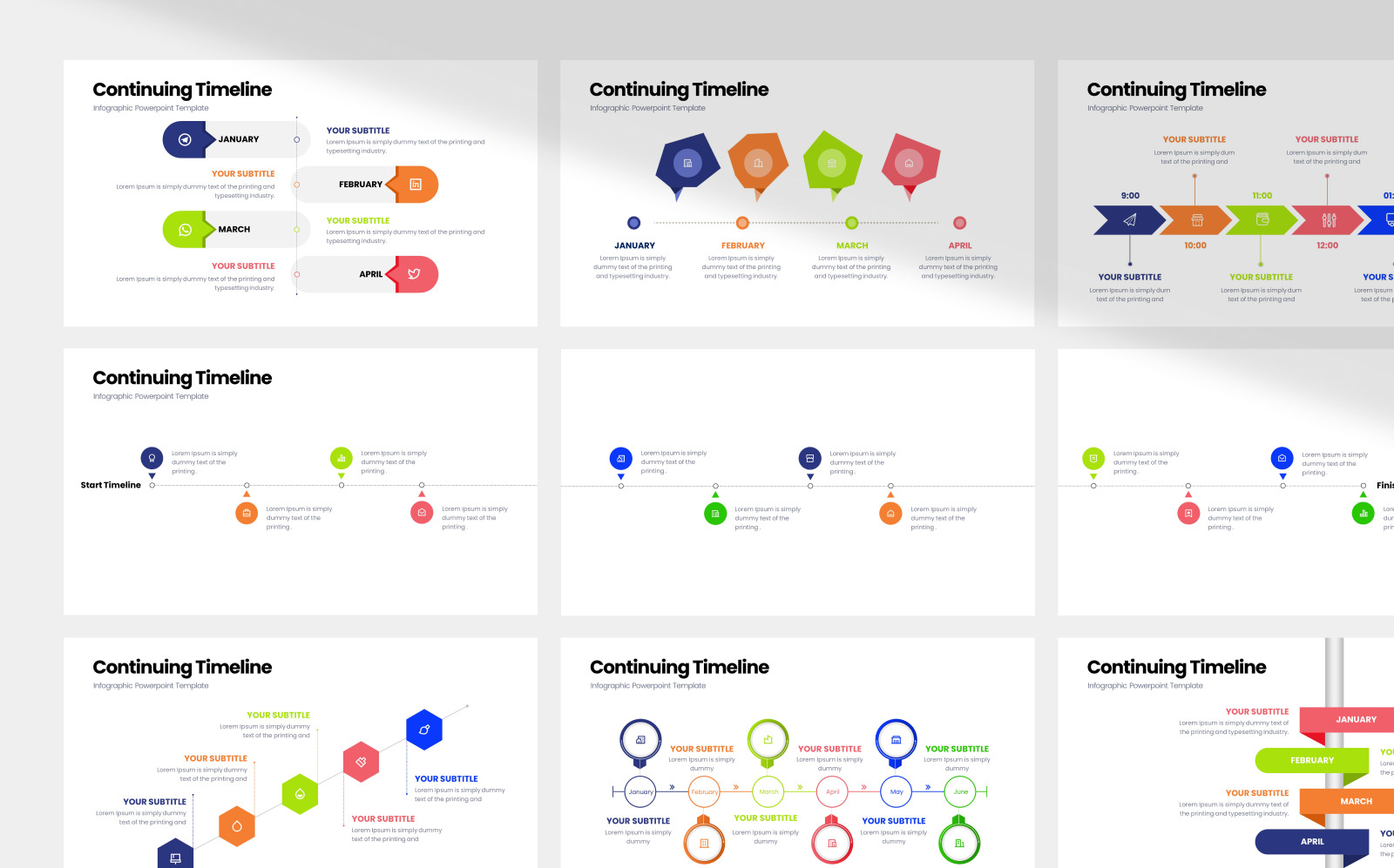 Continuing Timeline Infographic Presentation Template