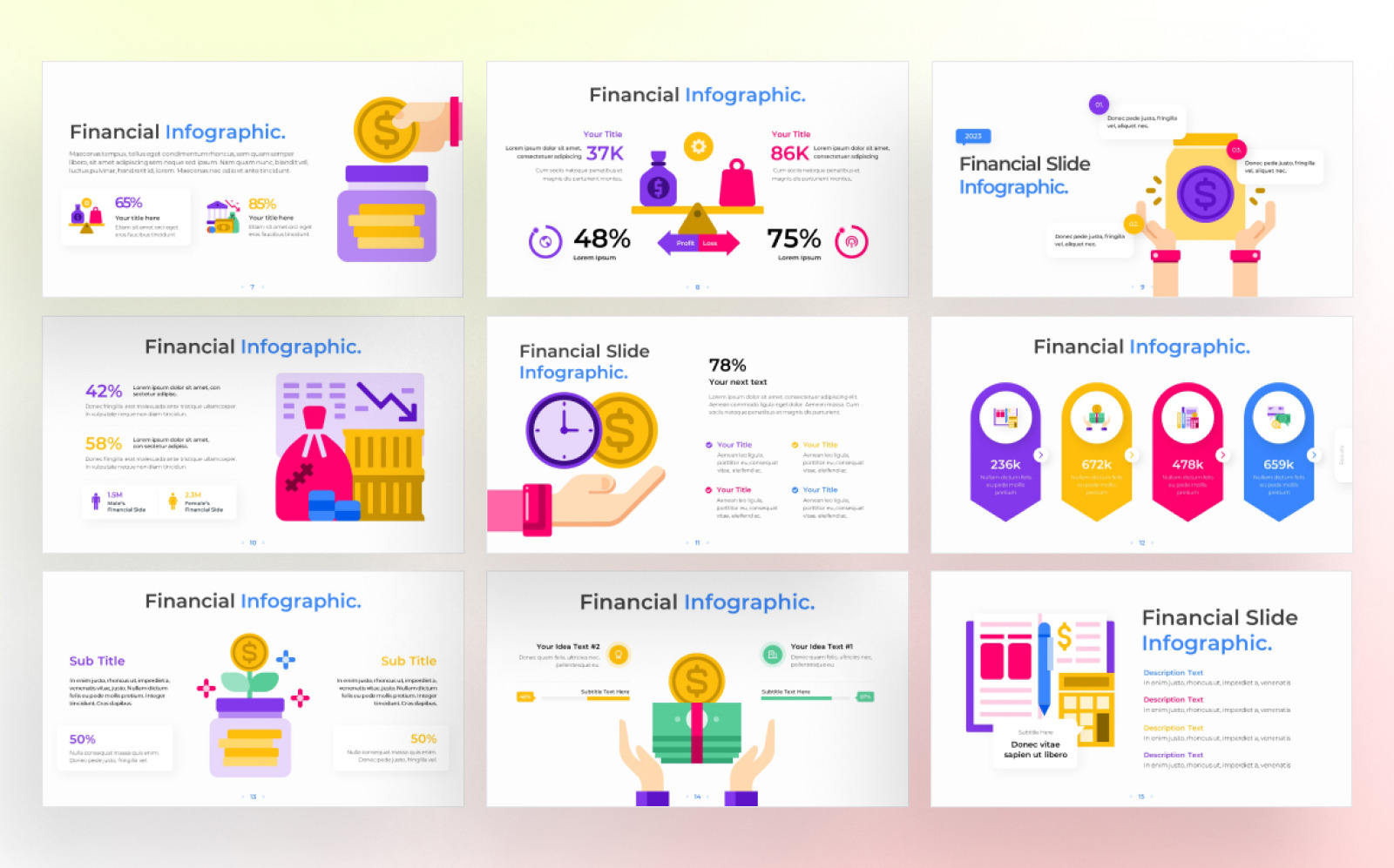 Financial PowerPoint Infographic Template - TemplateMonster