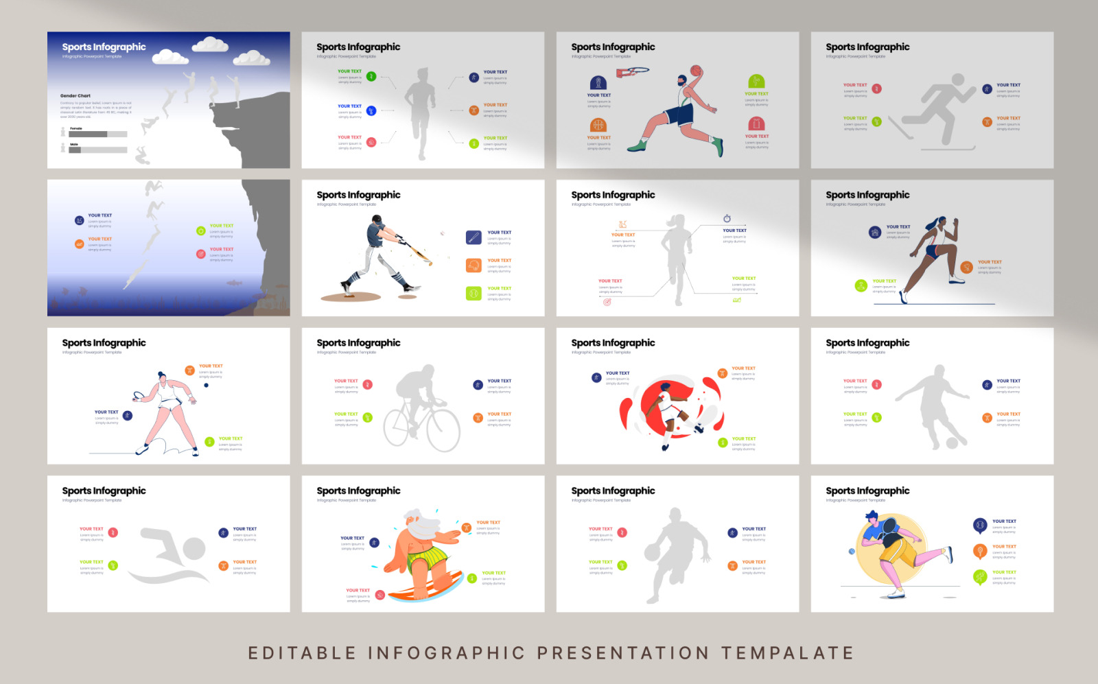 Sport Slide Infographic Presentation Template