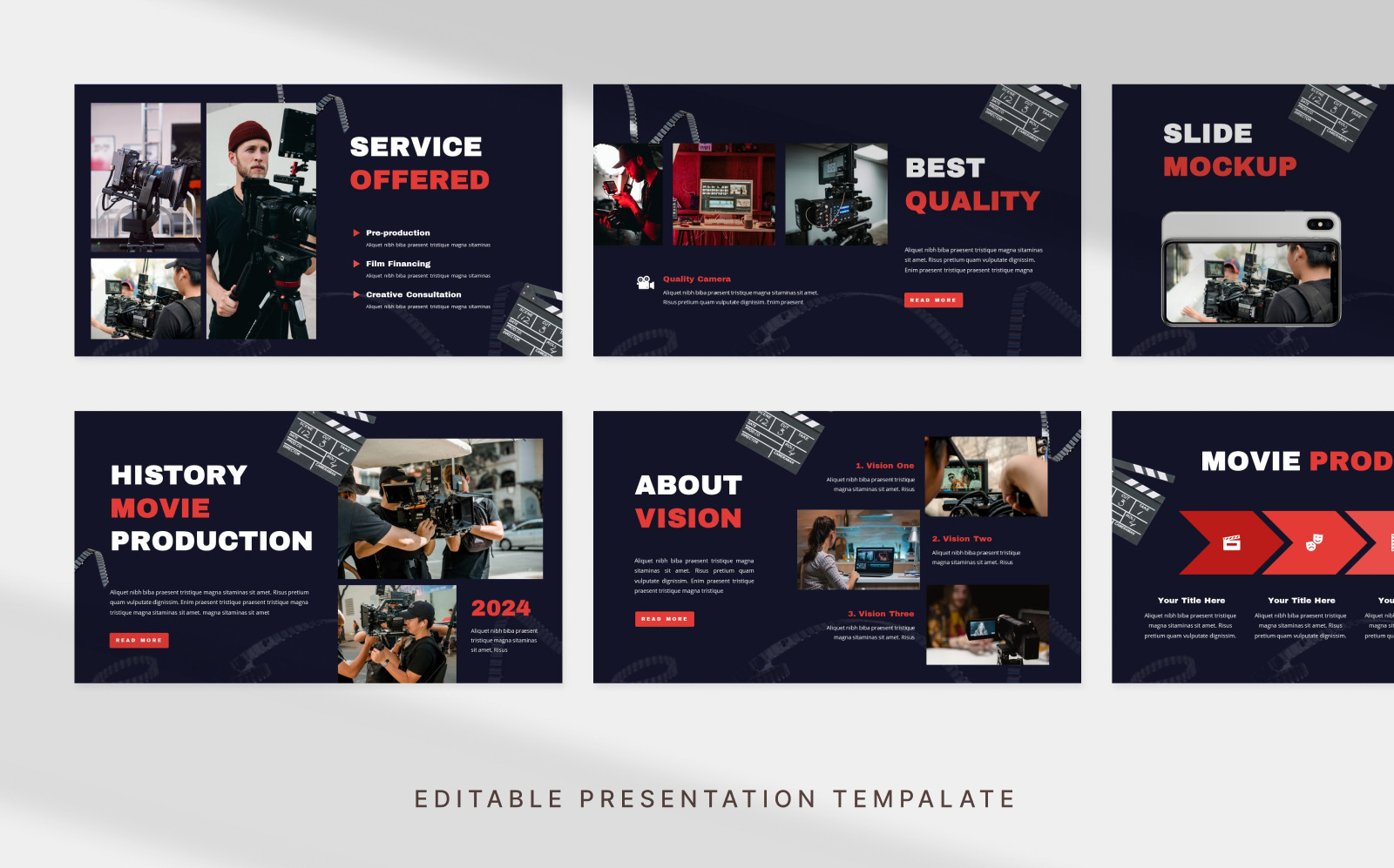 Movie Production Presentation Template - TemplateMonster