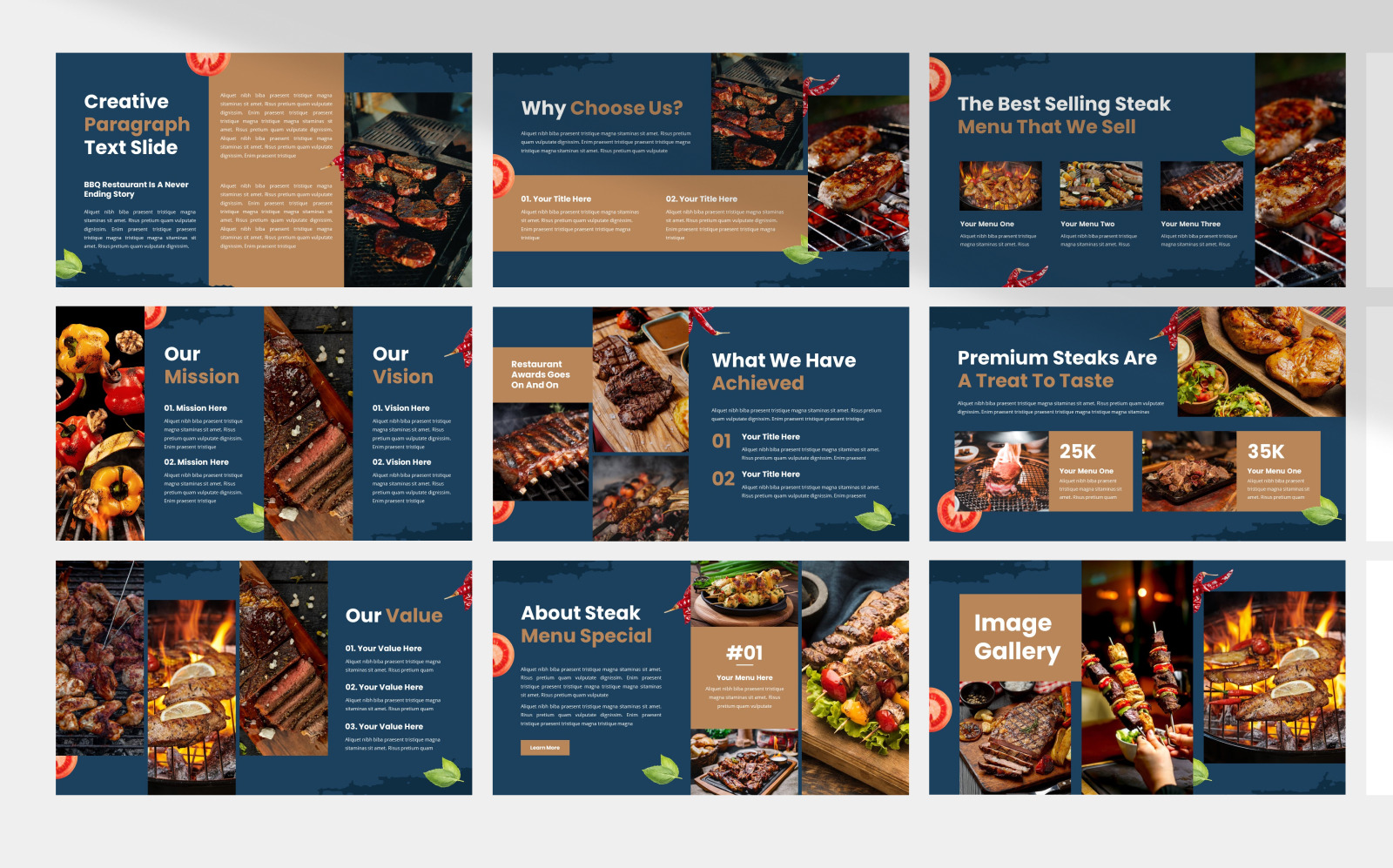 Barbeque Restaurant PowerPoint Template - TemplateMonster