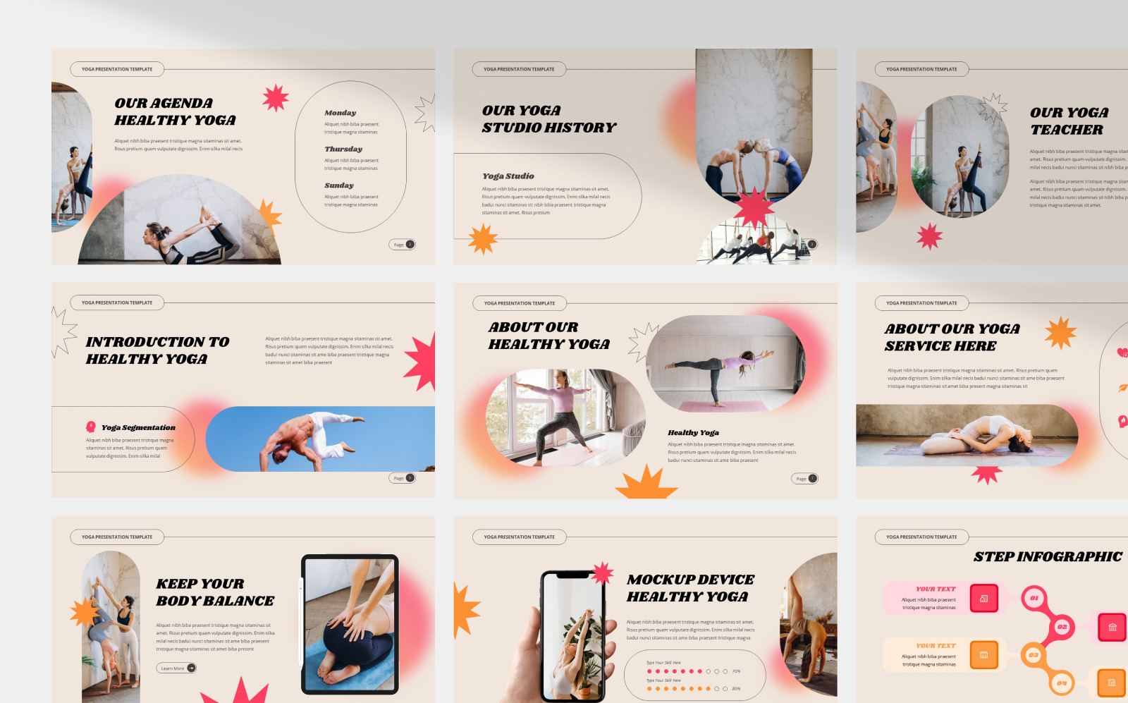 Retro Yoga Class Presentation Template - TemplateMonster