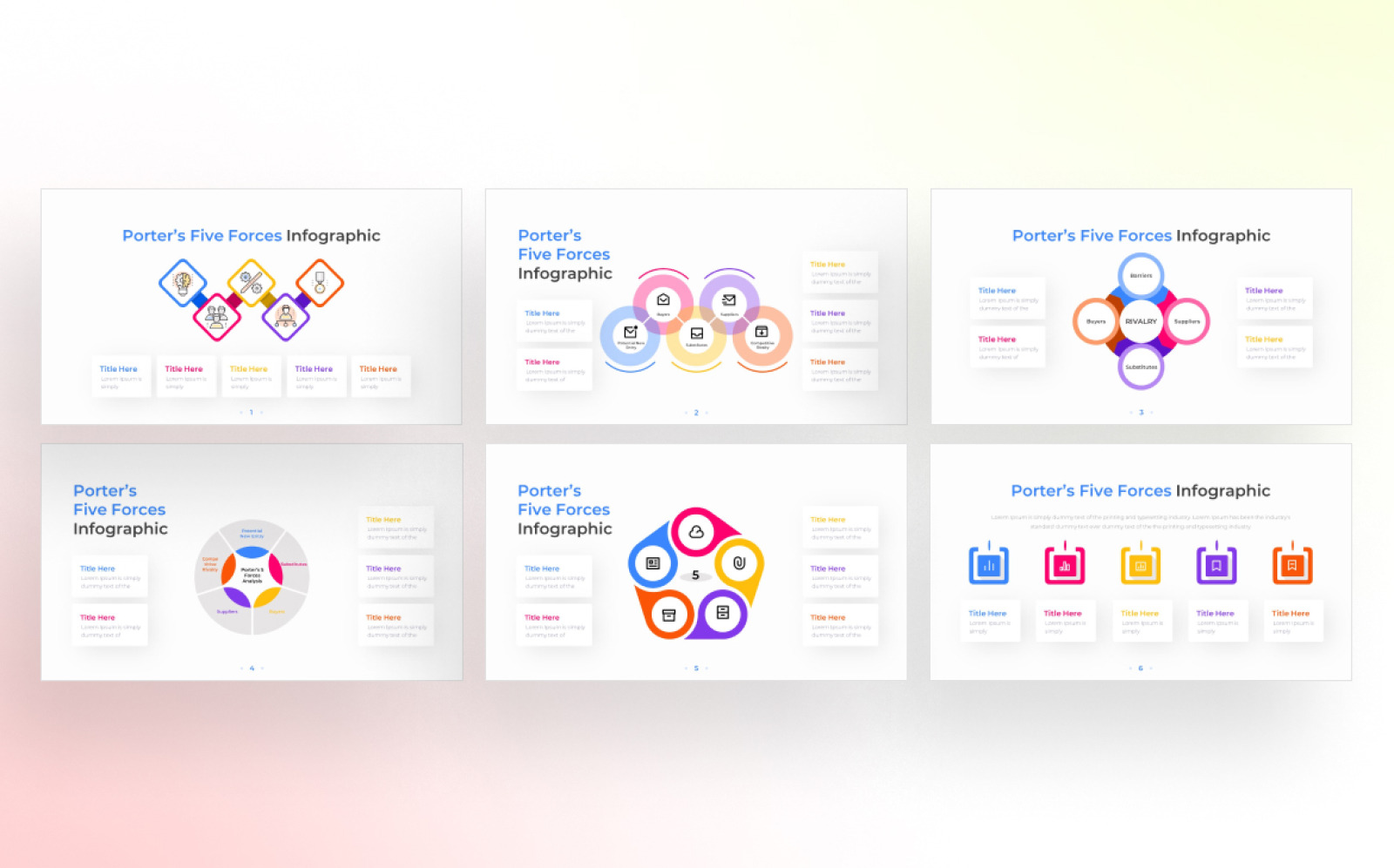 Porter's Five Forces PowerPoint Infographic Template