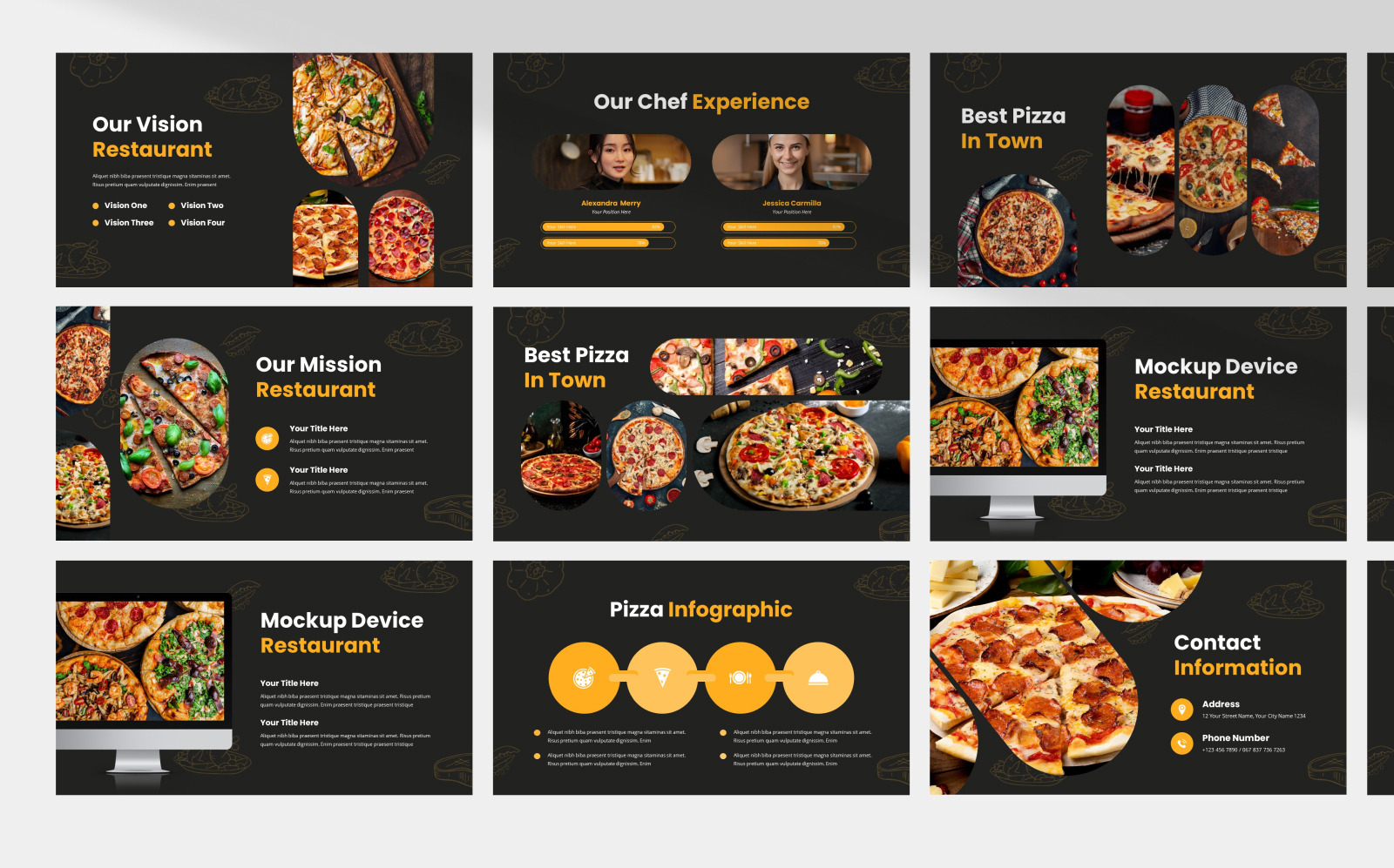 Pizza Restaurant PowerPoint Template - TemplateMonster