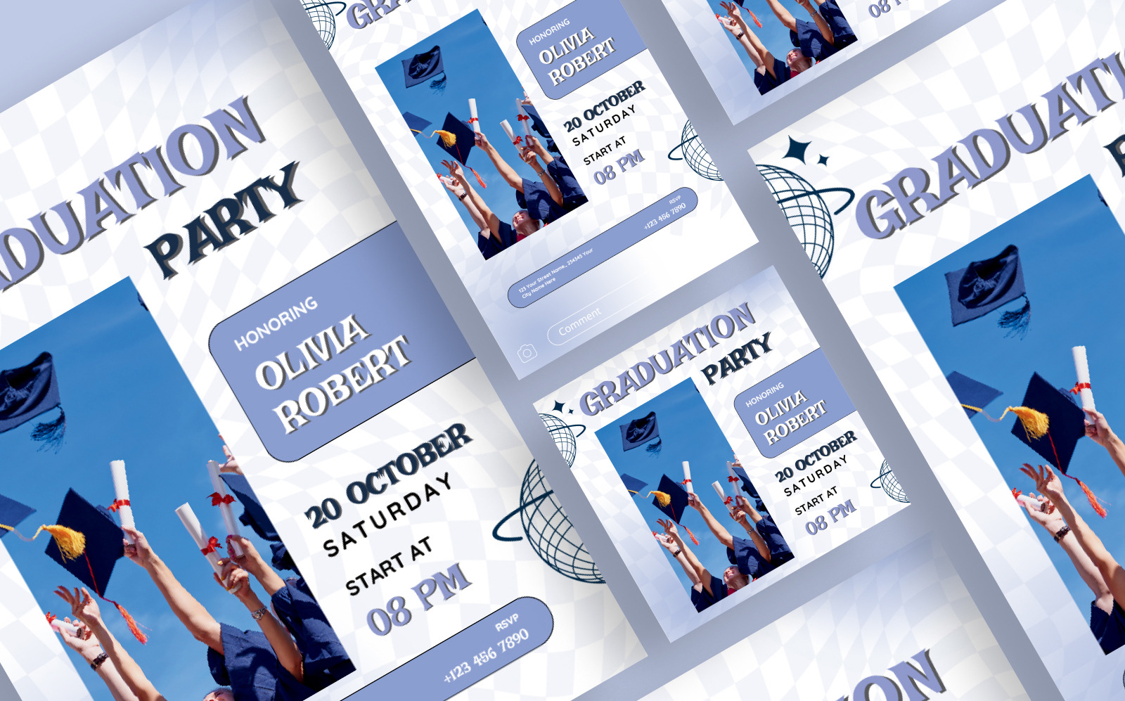 Livid Y2K Graduation Bash Flyer Template - TemplateMonster