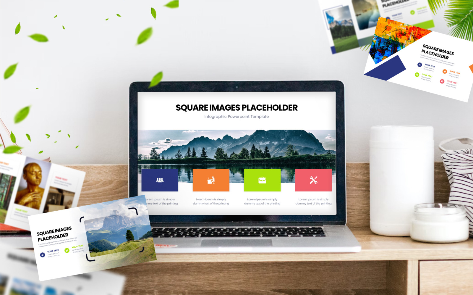 Square Image Placeholder Infographic Presentation Template