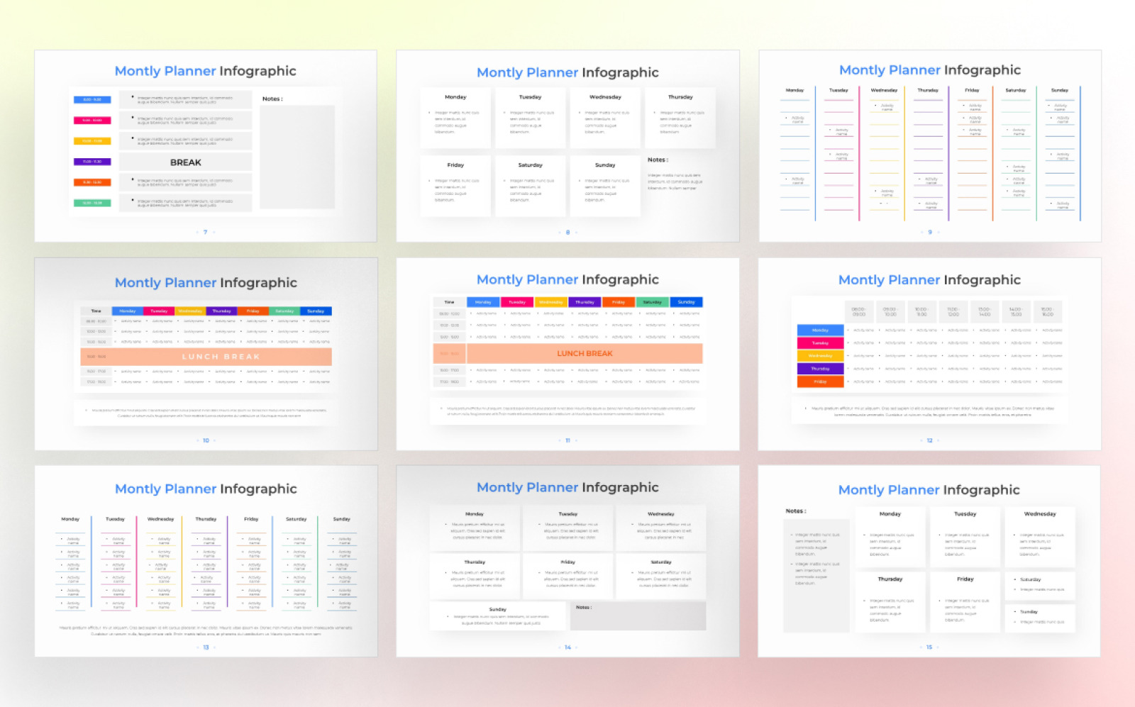 Monthly Planner PowerPoint Infographic Template