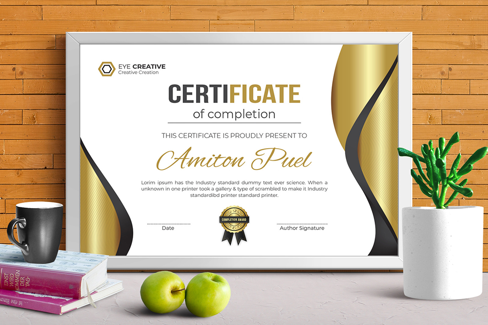Gold Certificate Template #89049 - TemplateMonster