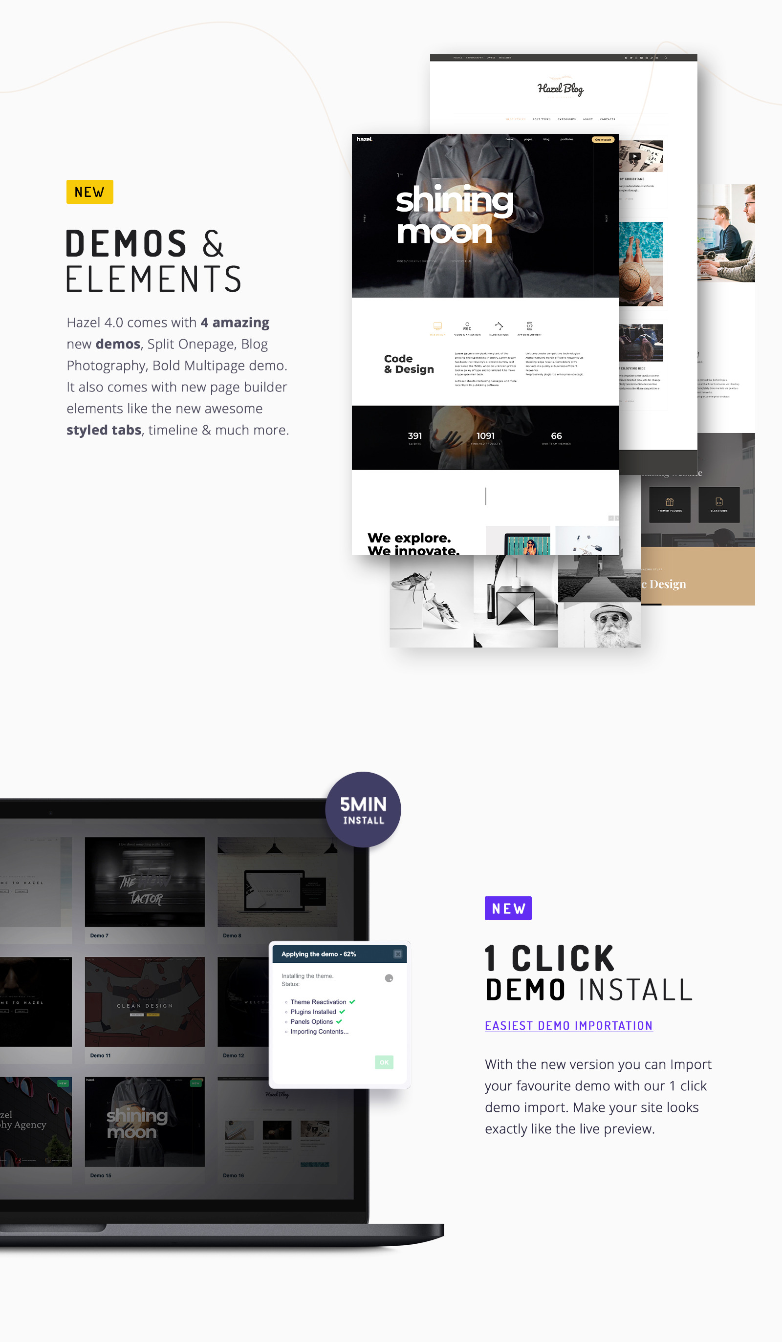Hazel - Clean Minimalist Multi-Purpose WordPress Theme