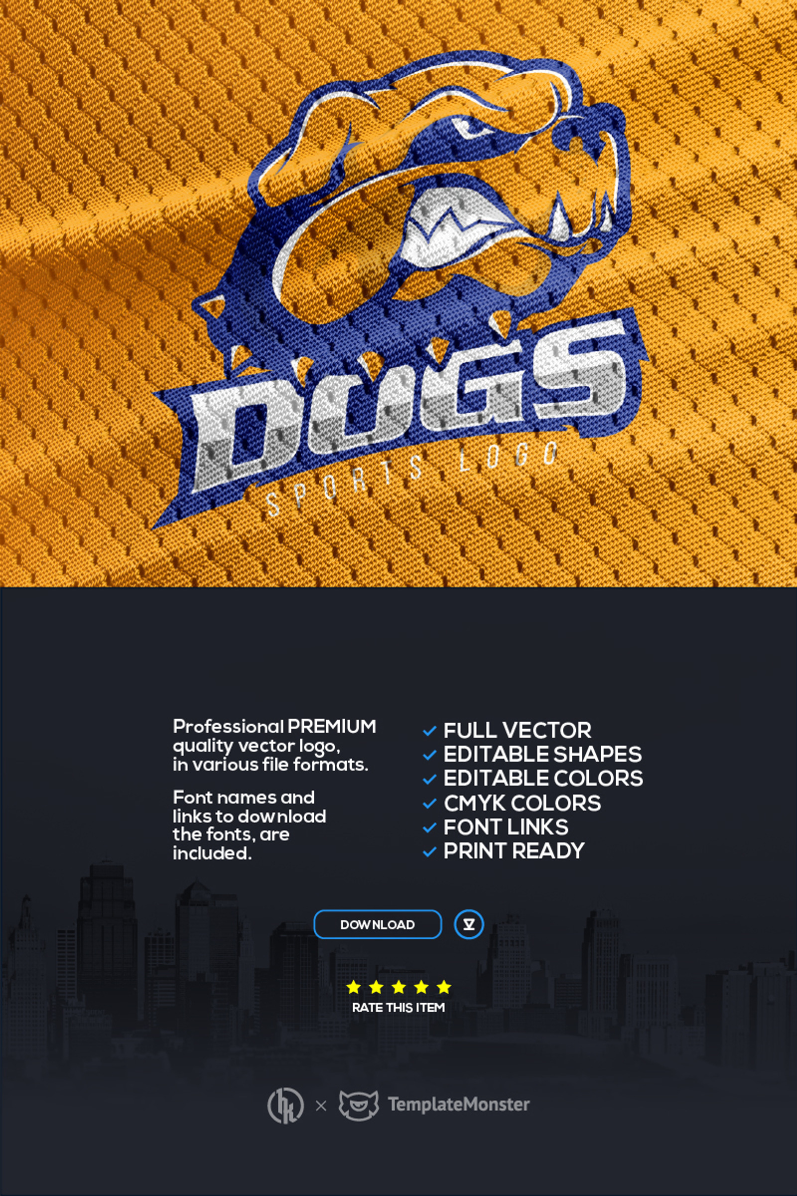 Dogs Sports Logo Template #370122 - TemplateMonster