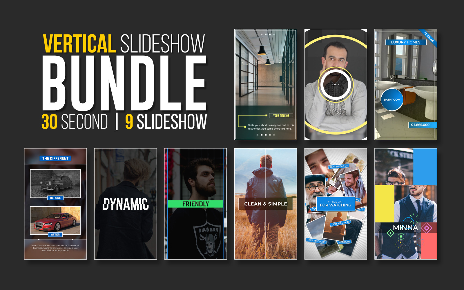 Vertical Slideshow Bundle - After Effects Template