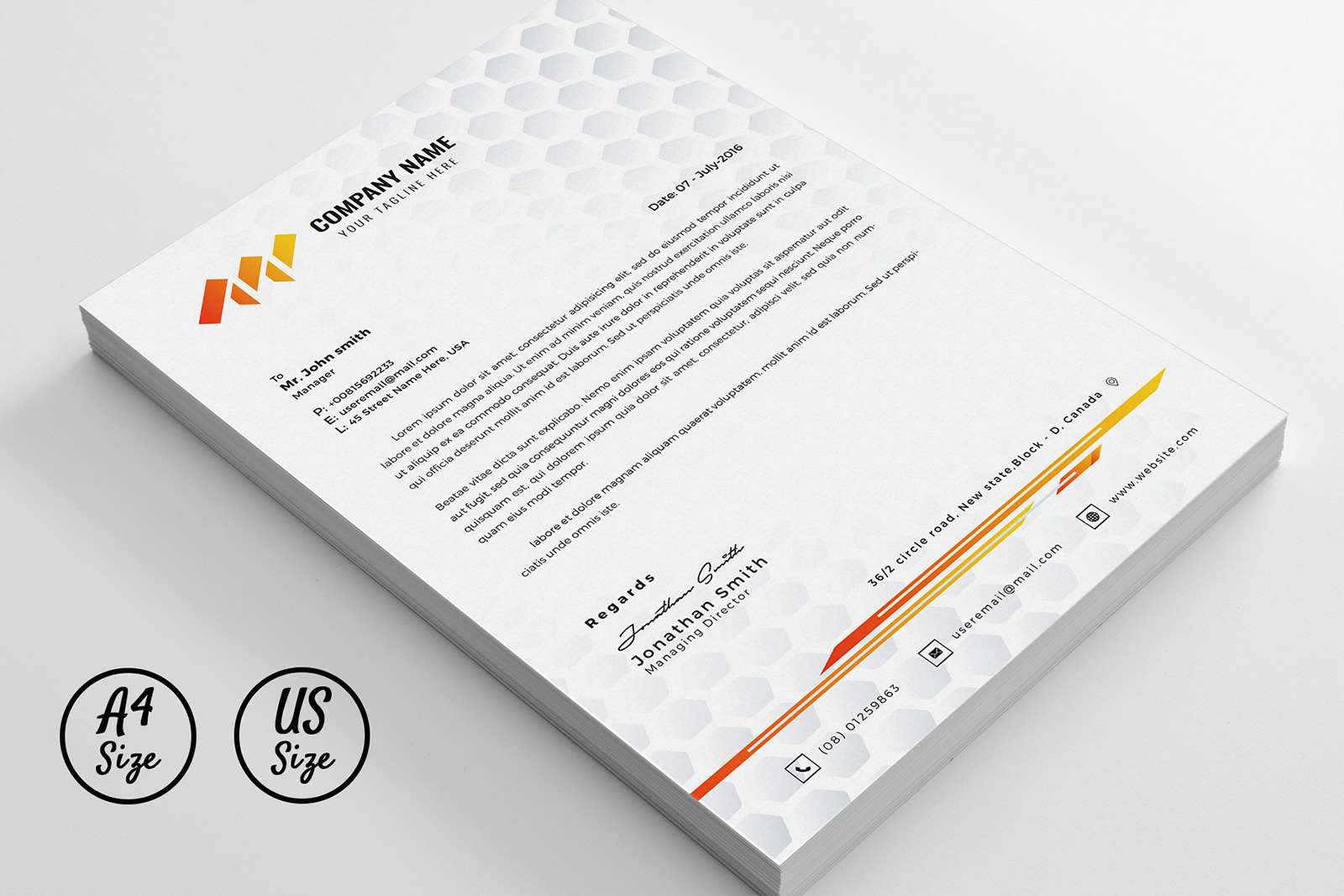Letterhead Pad Template Ms Word Apple Pages Google Docs Format