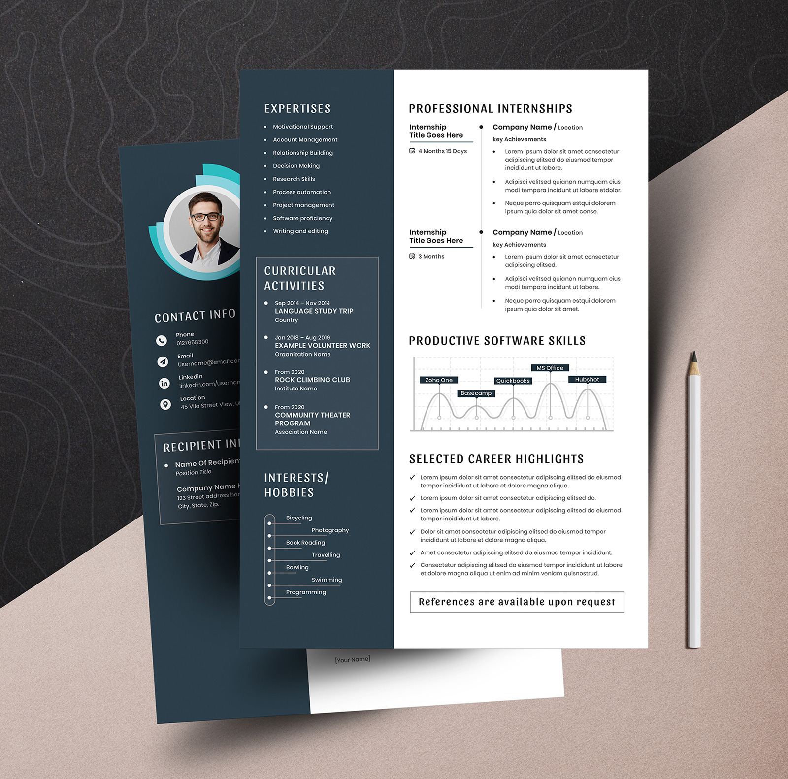 Modern & Creative Editable Resume Cv Template With Word Apple Pages Format