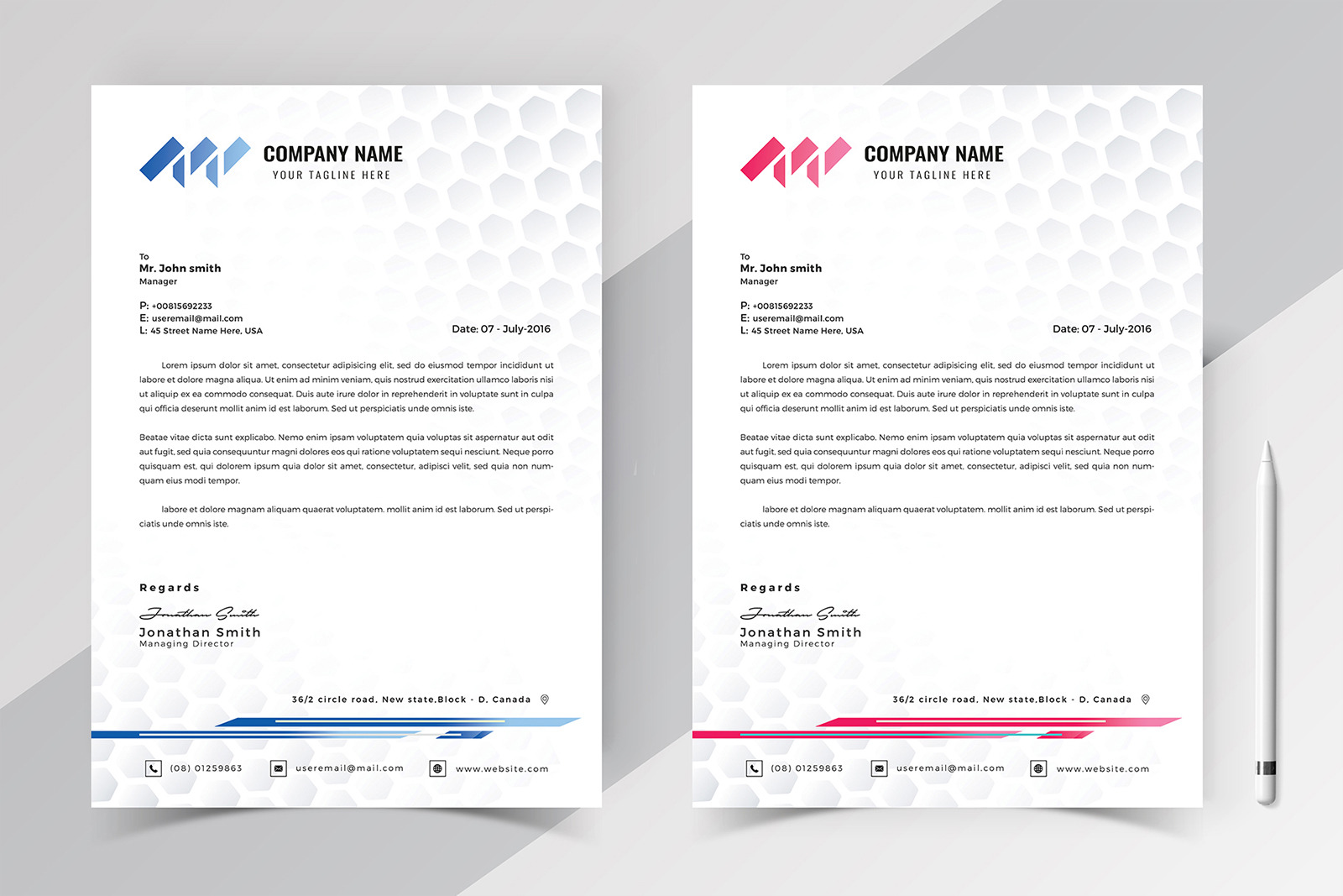 Letterhead Pad Template Ms Word Apple Pages Google Docs Format