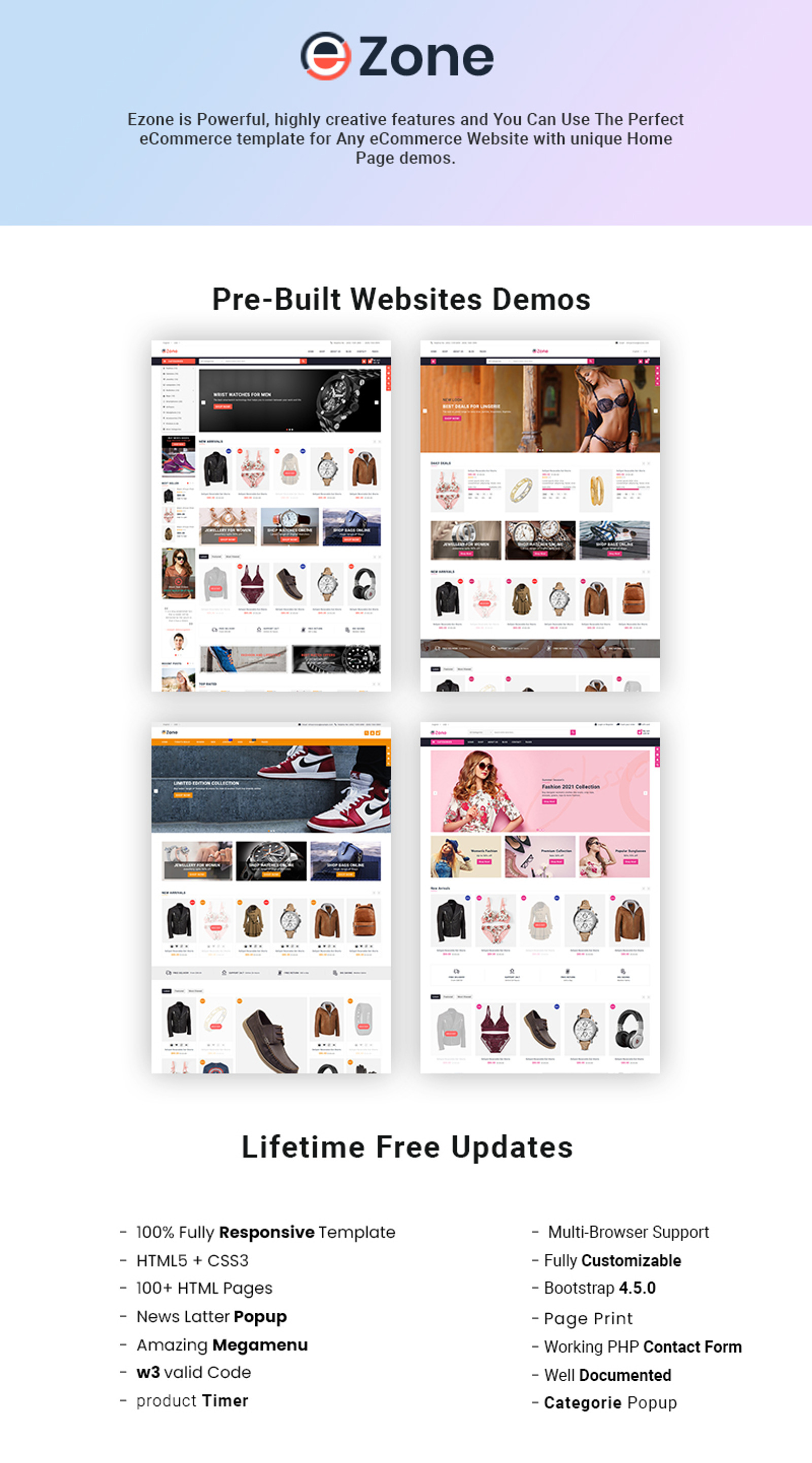 Ezone- Responsive Multipurpose E-Commerce Website Template