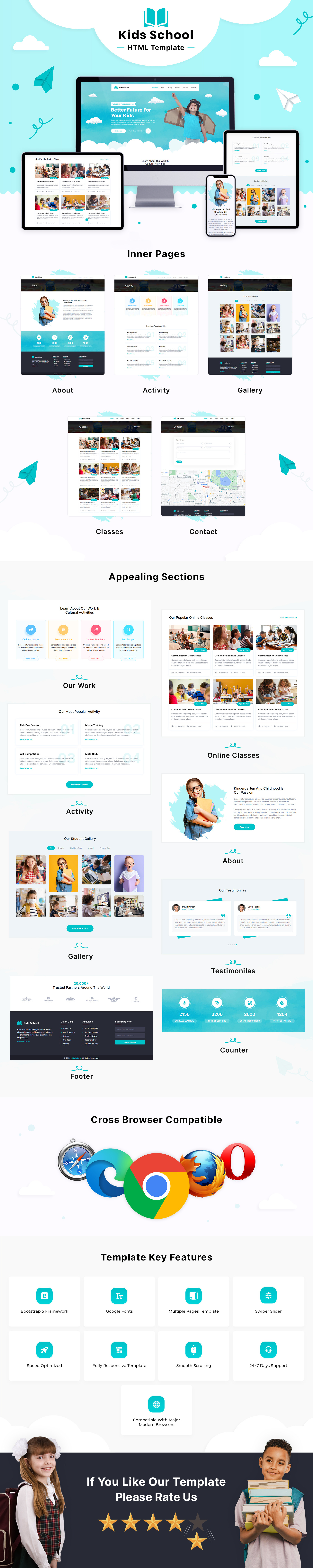Kids School HTML Template #268558 - TemplateMonster