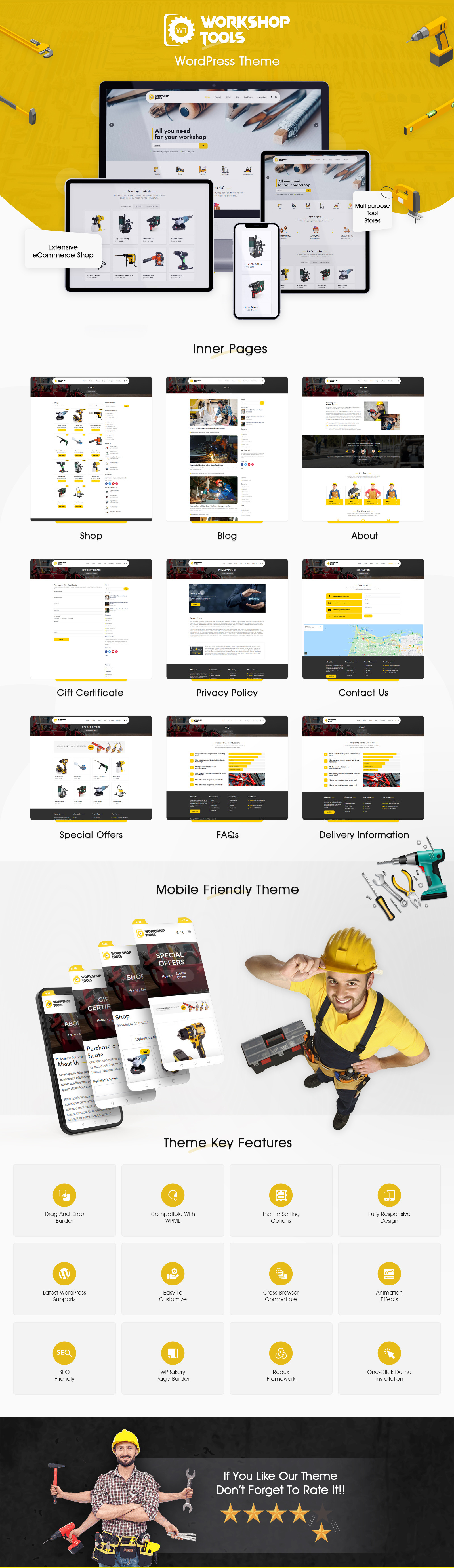 Workshop Tools Store WooCommerce Theme With AI Content Generator