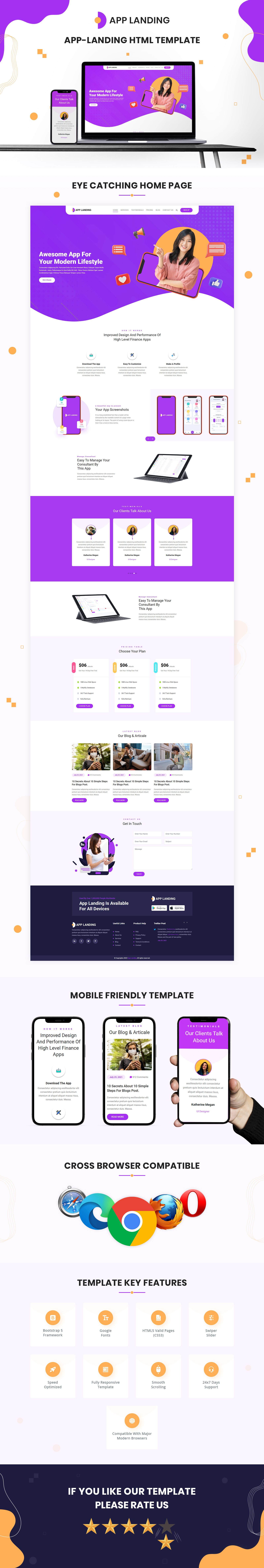 App-landing HTML Template #268750 - TemplateMonster