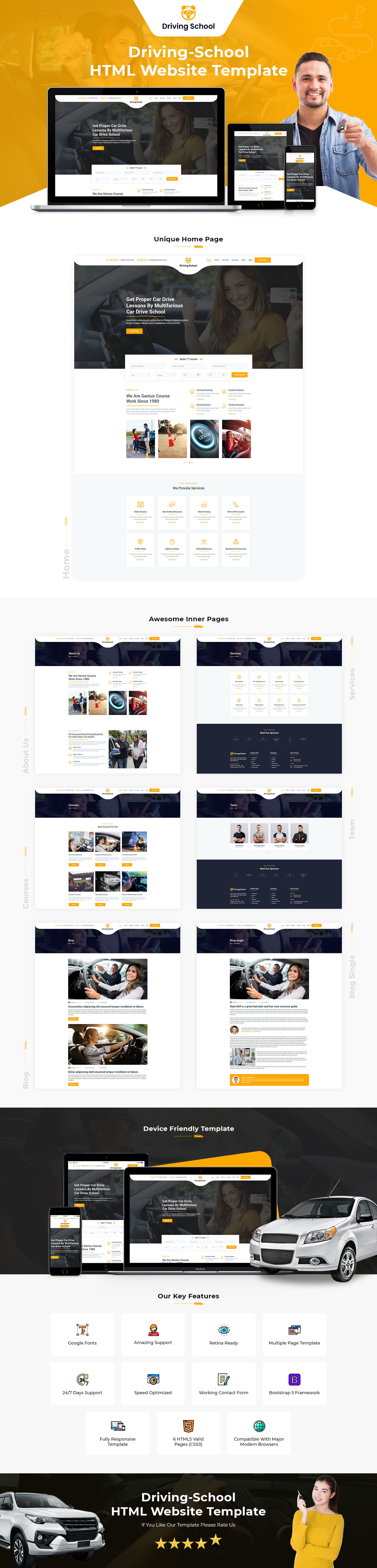 Driving-School HTML Website Template - TemplateMonster