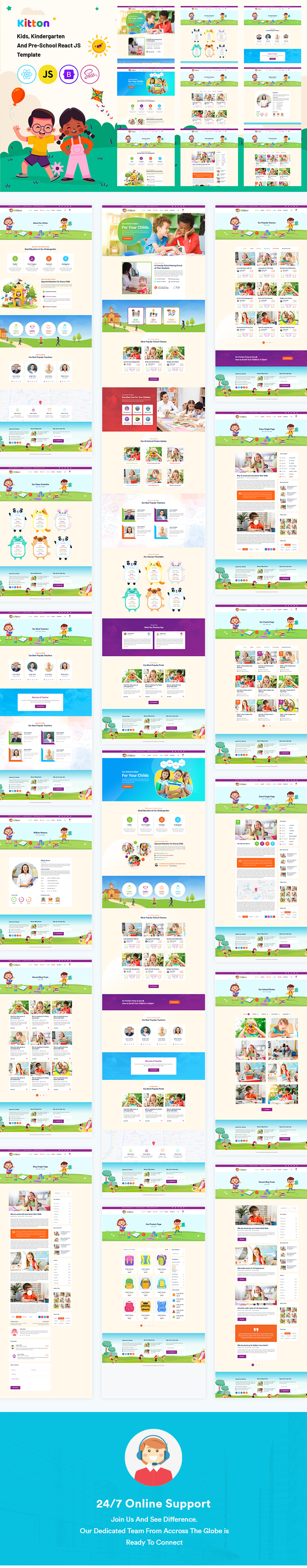 Kids, Kindergarten And Pre-School React Js Template