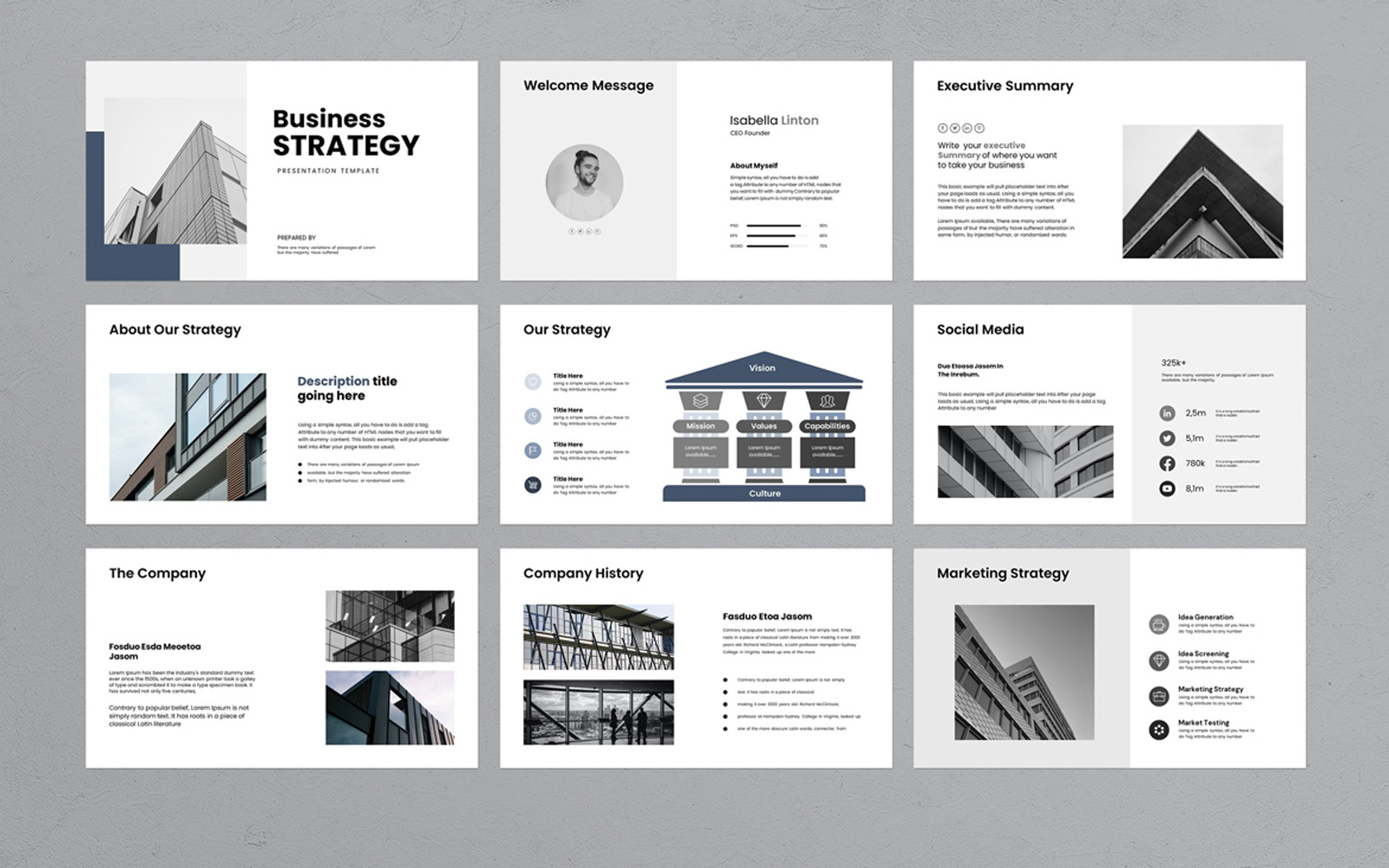 Business Strategy Presentation Layout Template