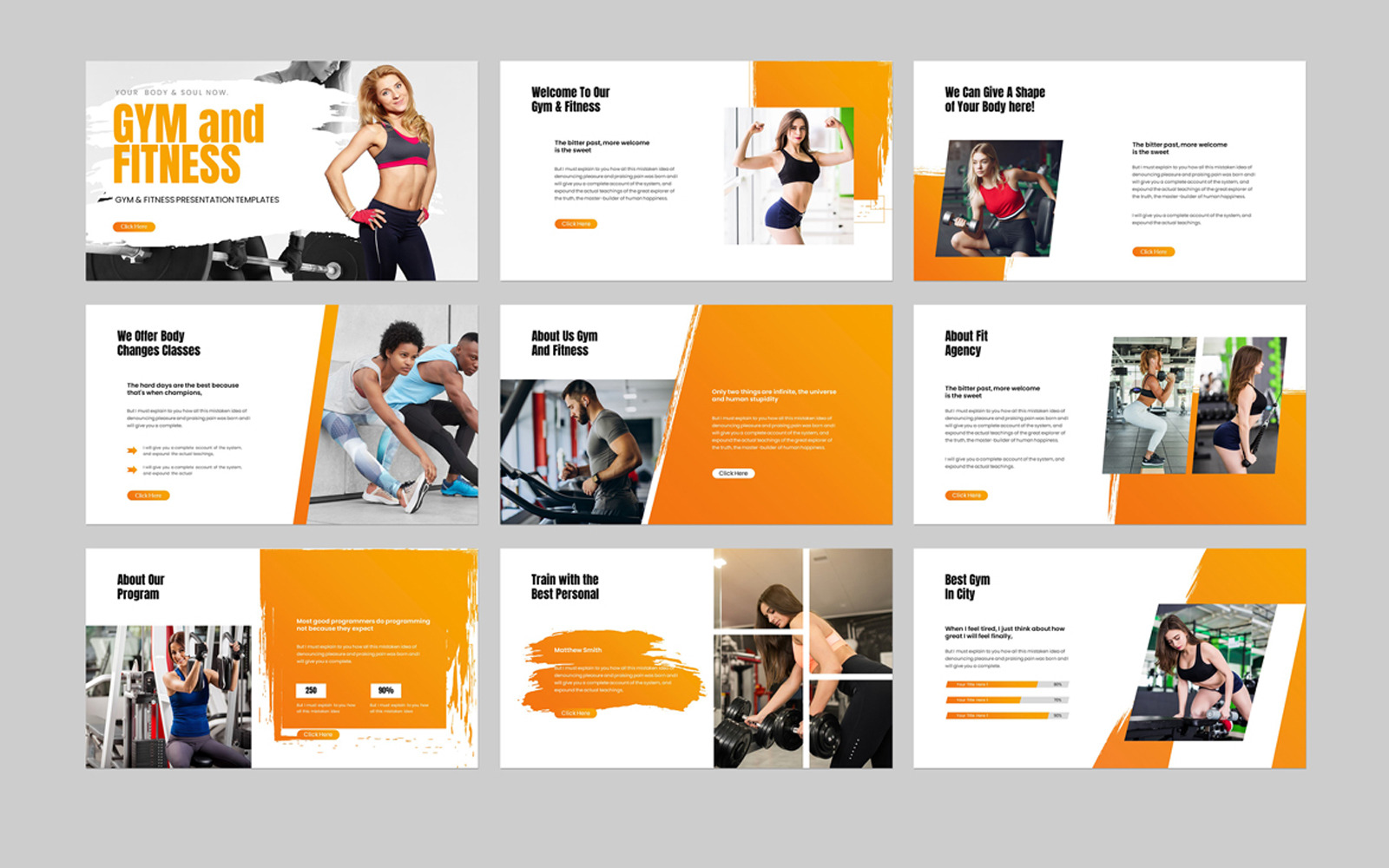 Plantilla de presentación PowerPonit para gimnasio y fitness