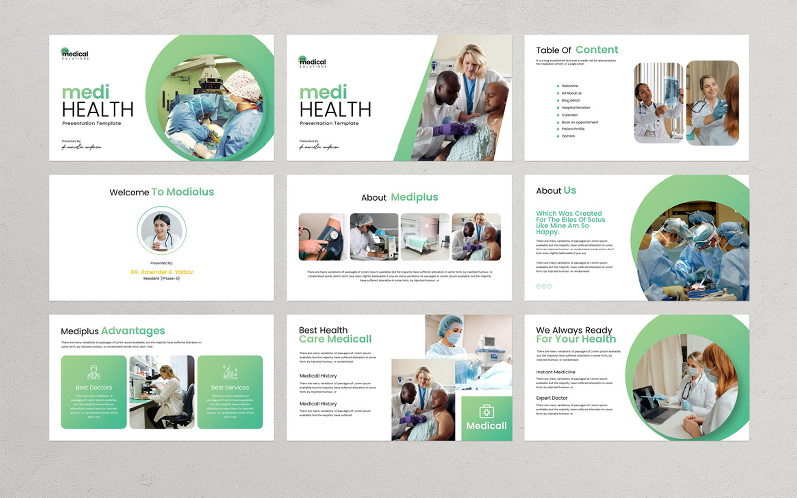 Medi Health PowerPoint presentation template