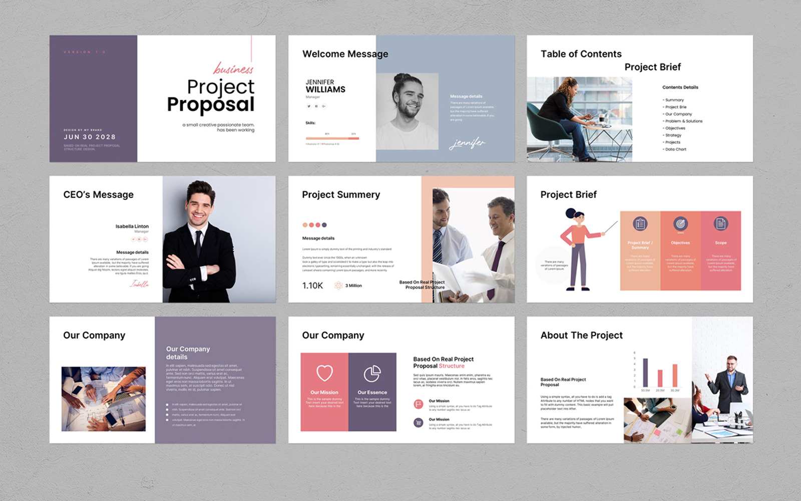 Plantilla de presentación de PowerPoint de diseño de propuesta de proyecto