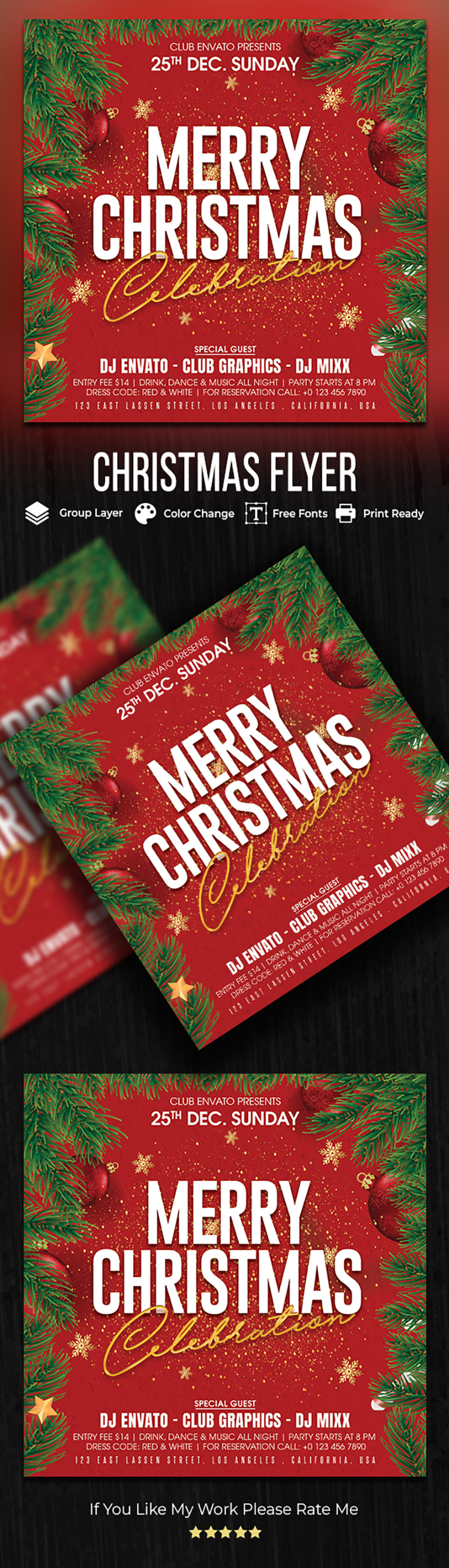 Christmas Party Flyer Template Design - TemplateMonster