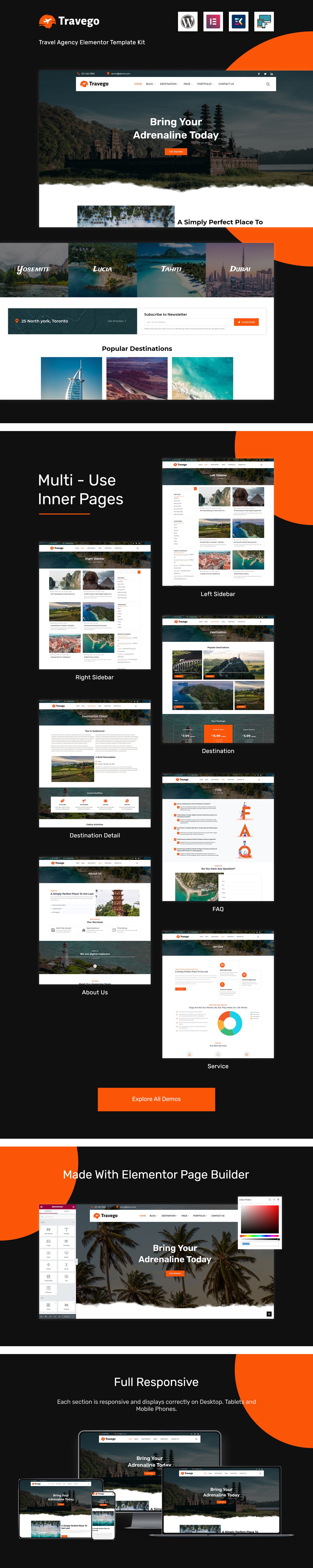 Travego - Tour & Travel Agency Template WordPress Theme