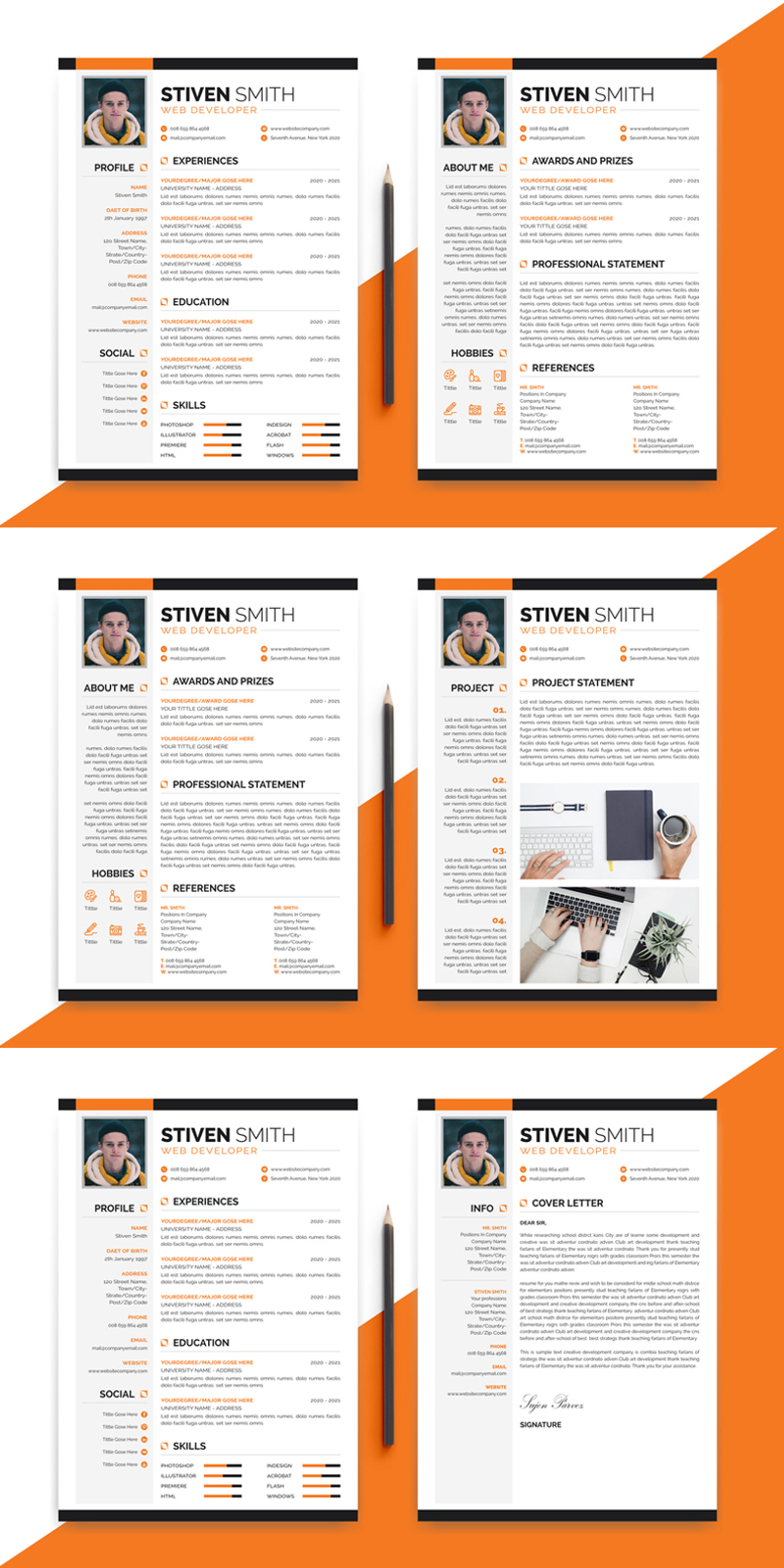 Stiven Smith – CV Design for a Web Developer Printable Resume Templates