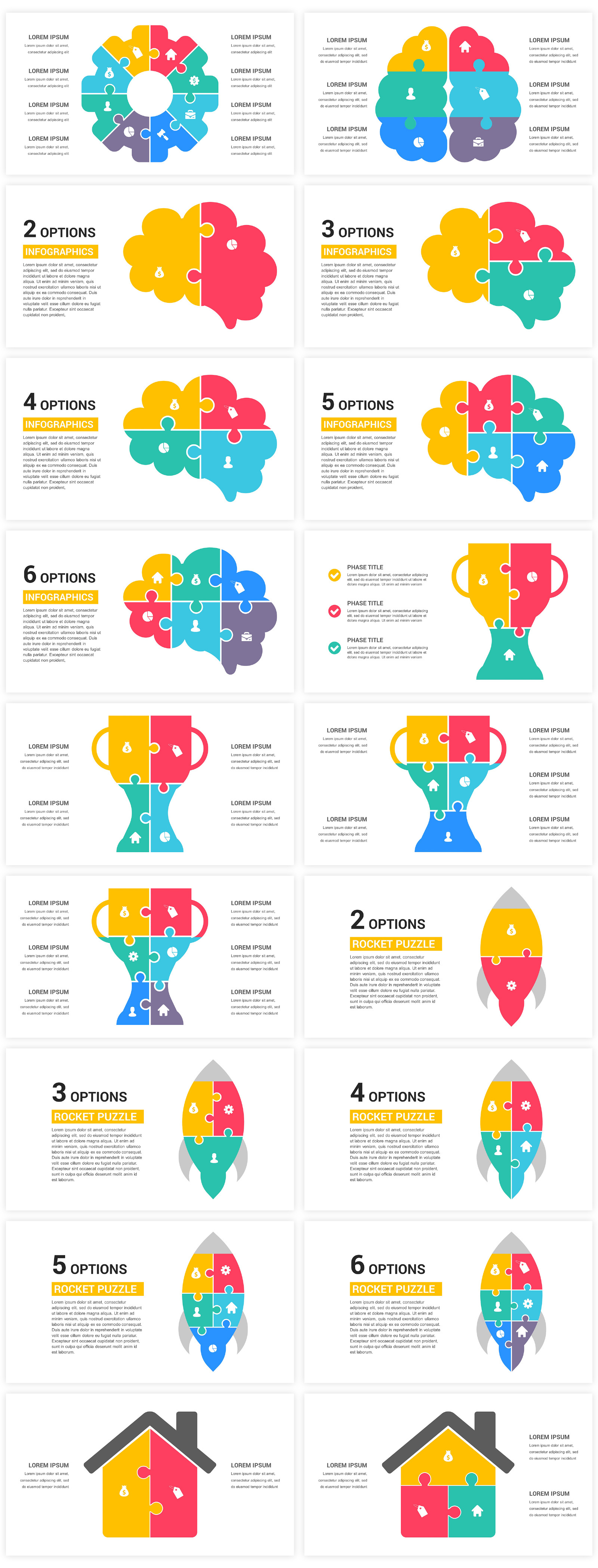 Puzzle Infographics PowerPoint template - TemplateMonster