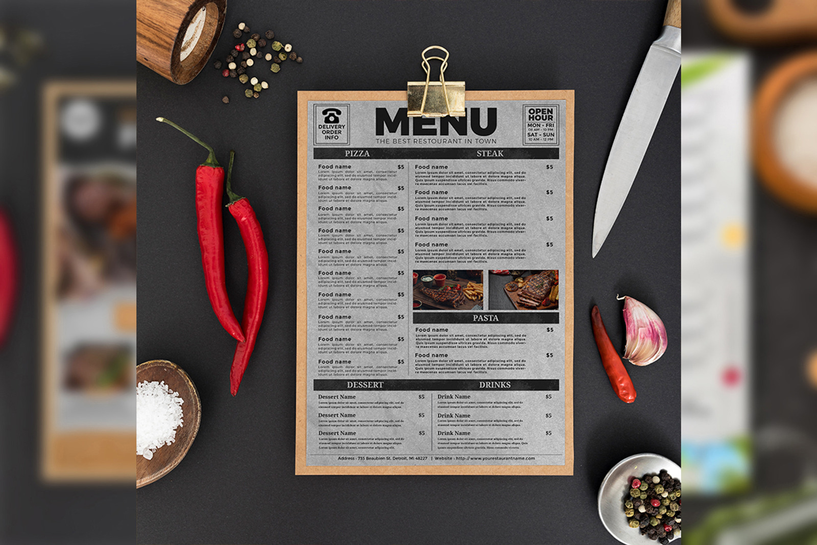 Modern Minimalist Menu Template #295130 - TemplateMonster