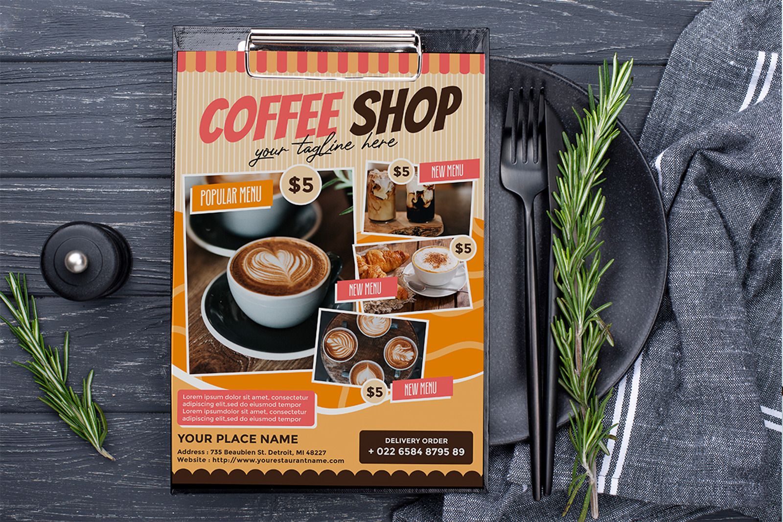 Vintage coffee menu Template #296555 - TemplateMonster