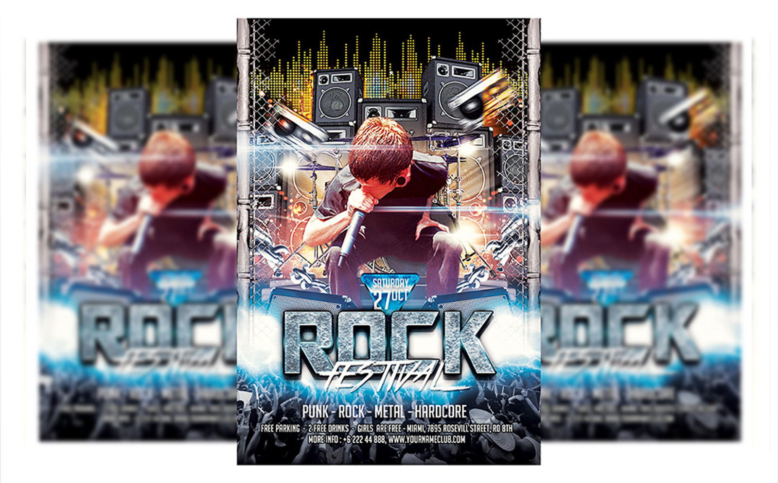 Rock Music Flyer Template #243287 - TemplateMonster