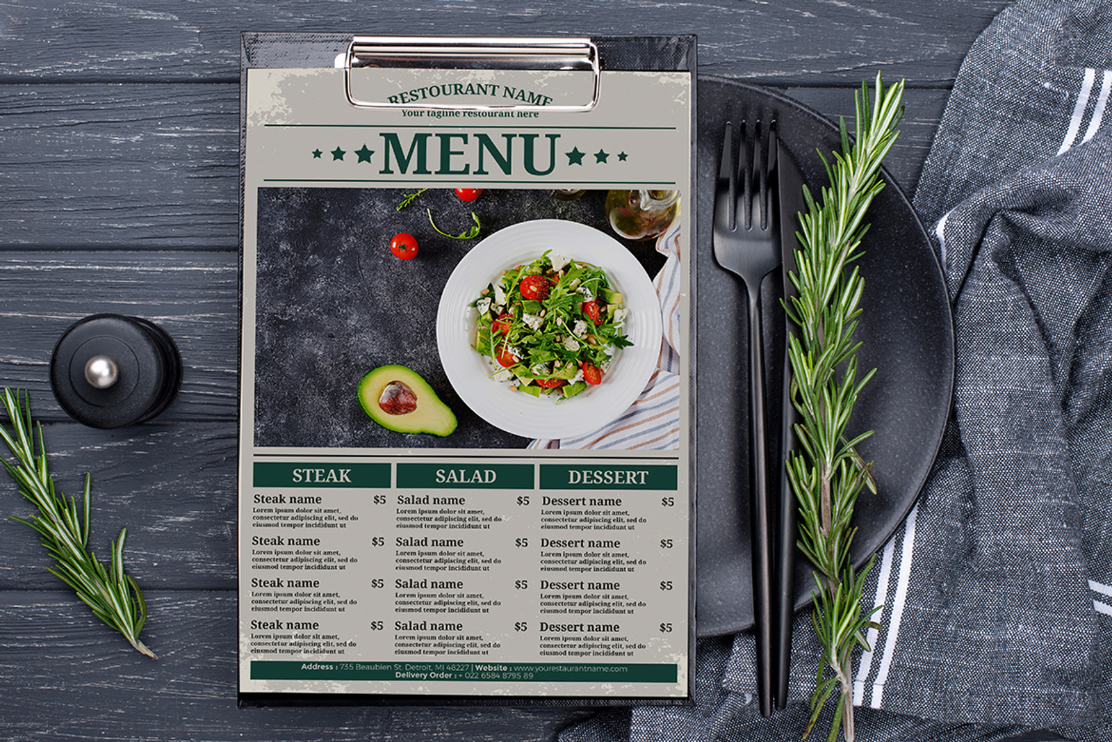 Retro restaurant menu template #295212 - TemplateMonster