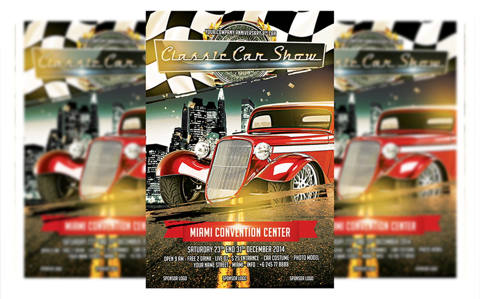 Classic Car Show flyer #3 #243290 - TemplateMonster