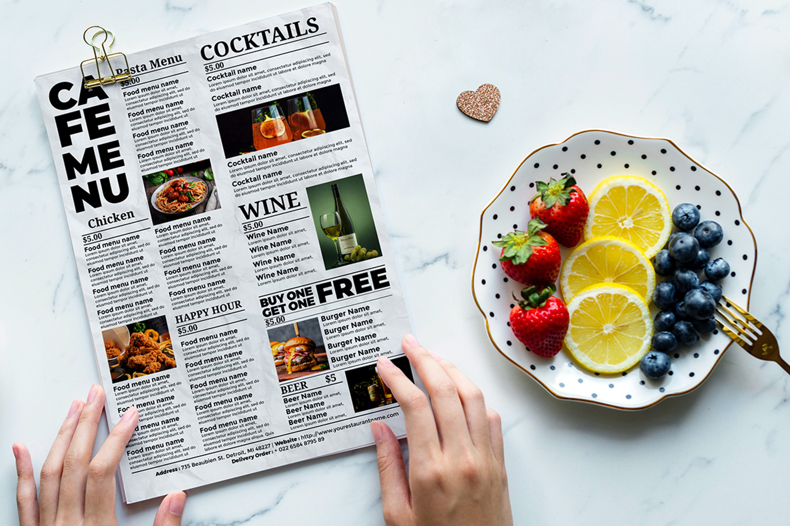 White restaurant menu template #295457 - TemplateMonster