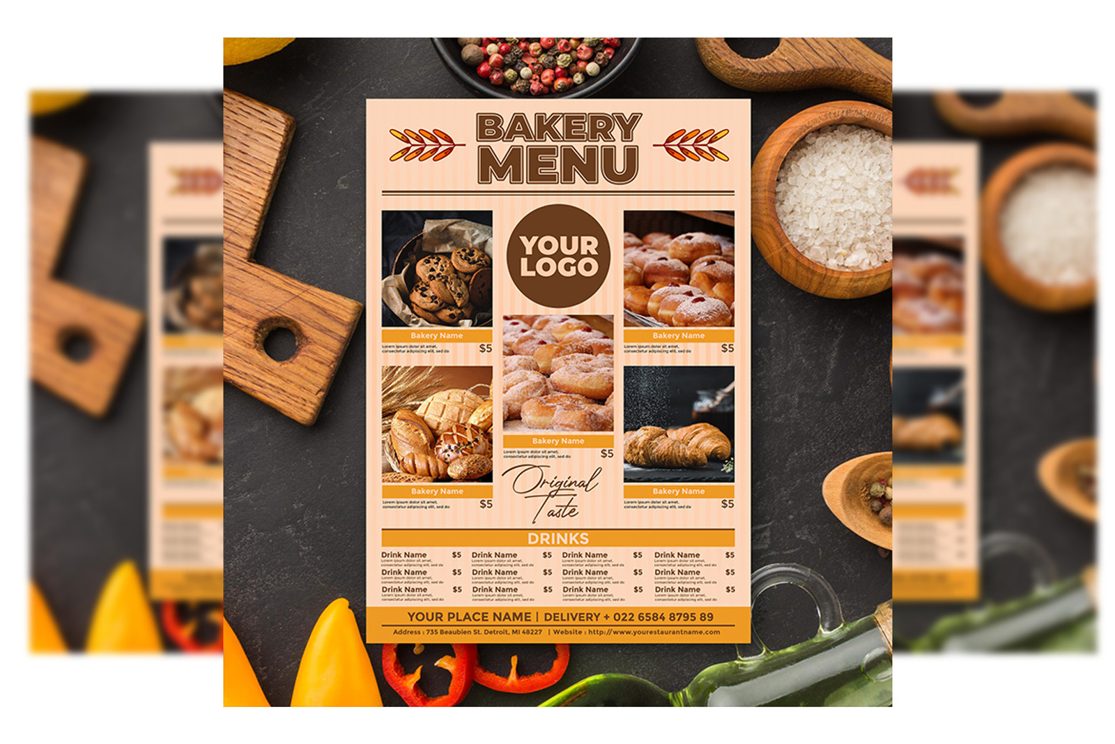 Bakery Menu - Flyer Template #2 #296558 - TemplateMonster