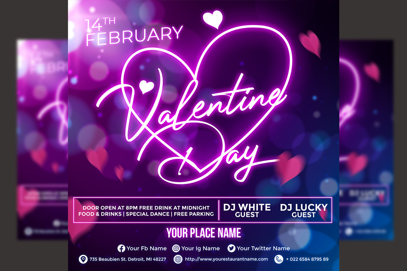 FREE Valentine s Day Flyer Template TemplateMonster