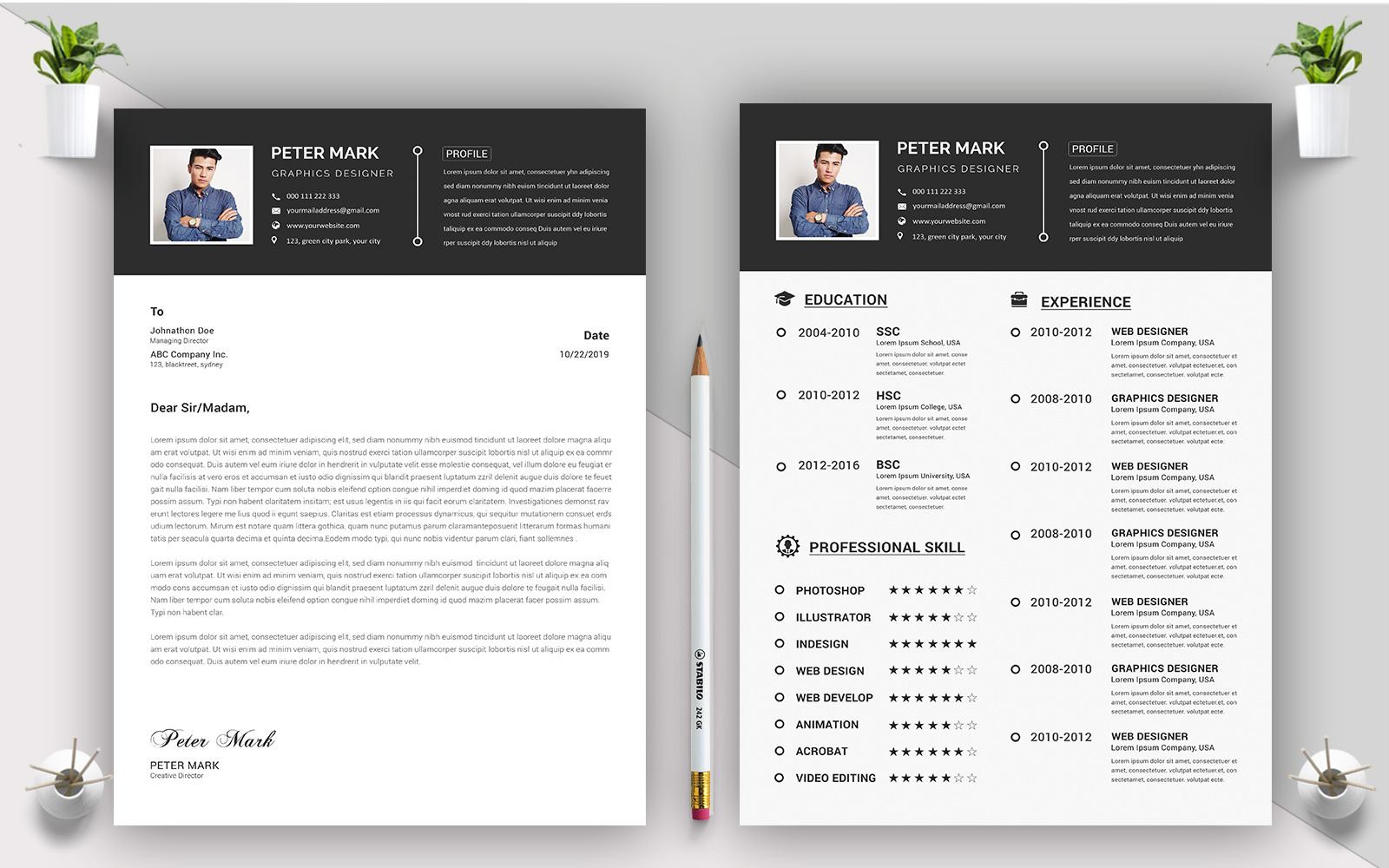 Peter Mark – CV & Resume Template - TemplateMonster